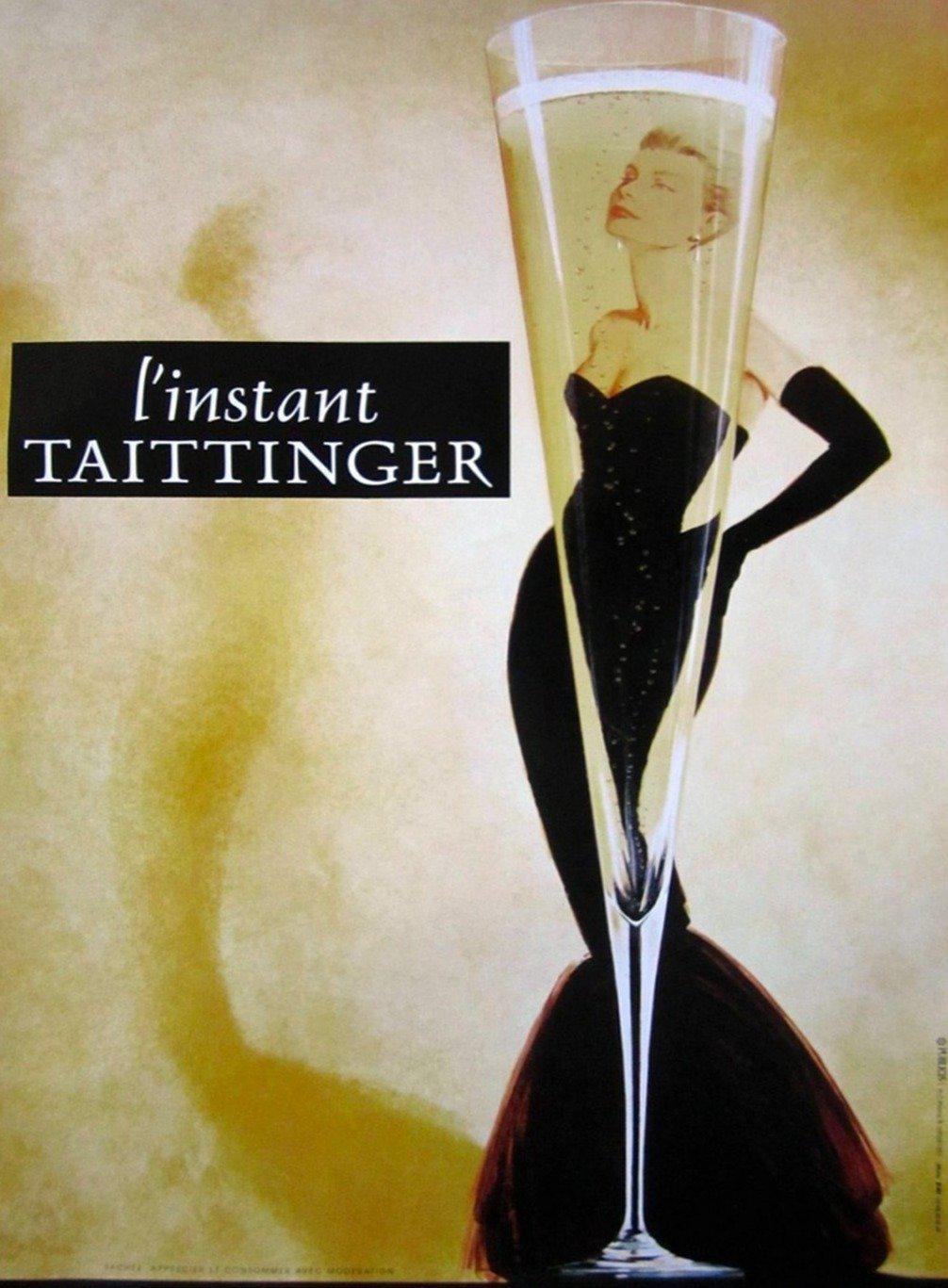 1988 Champagne Taittinger Poster | Chairish