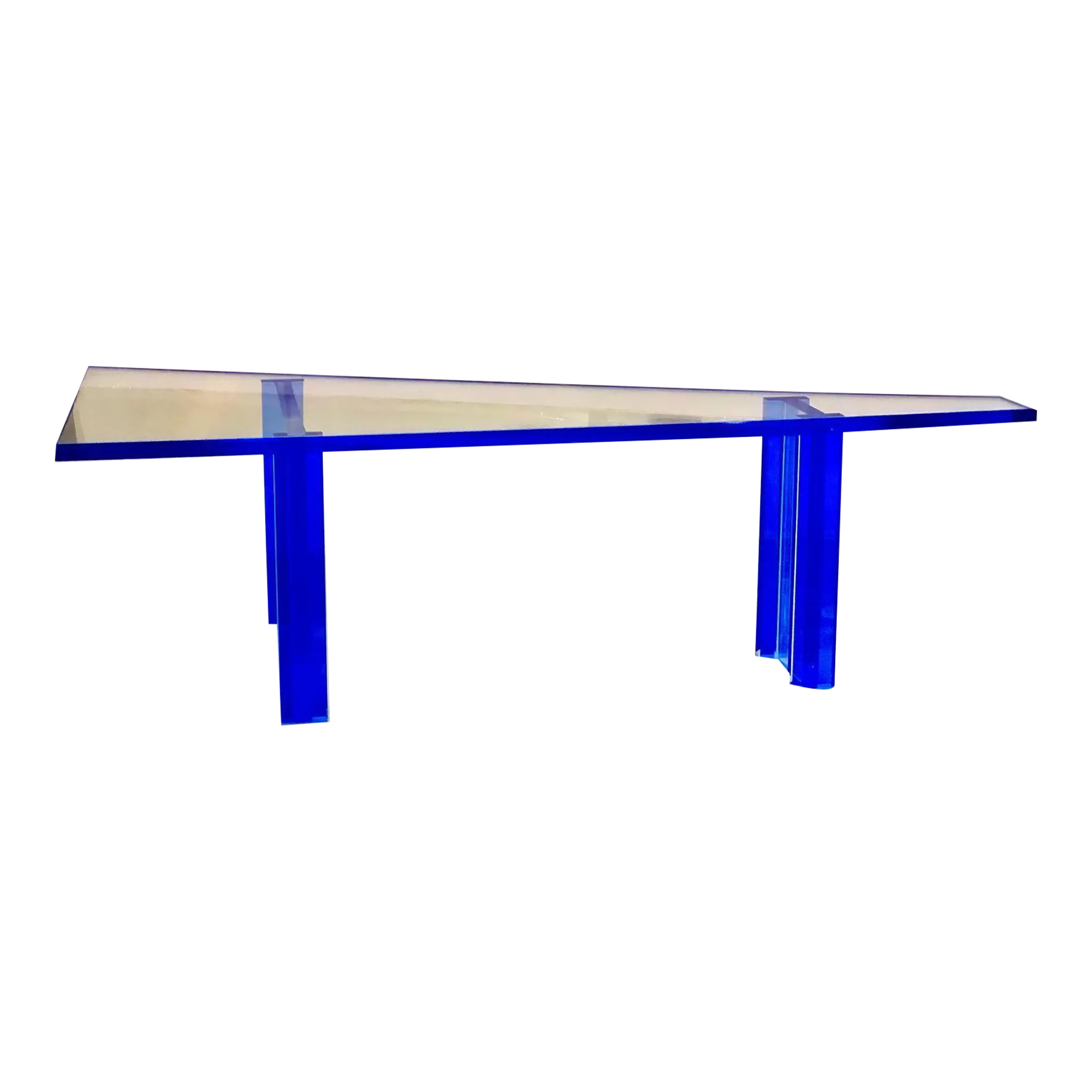 Blue and Clear Acrylic Coffee Table | Chairish