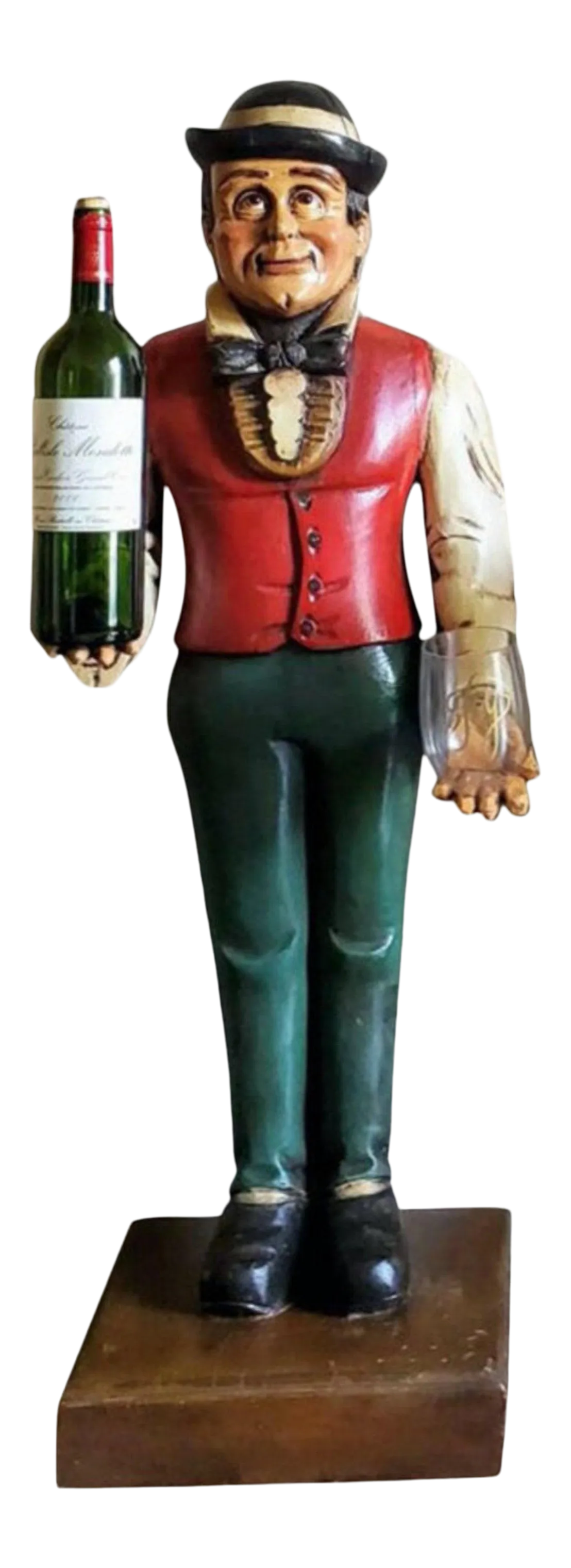 Art Deco Period Hand Carved & Painted Butler Dumb Waiter | Chairish