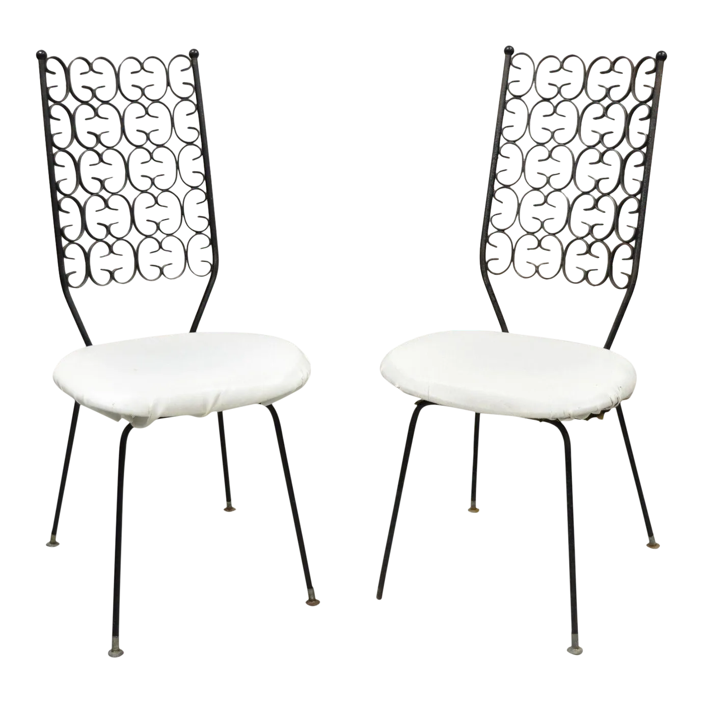 Vintage Salterini Umanoff Style Iron Scroll Dining Side Chairs - a Pair ...