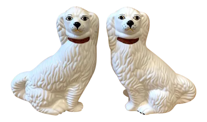 1970s Italian Staffordshire Style Dogs - a Pair | Chairish