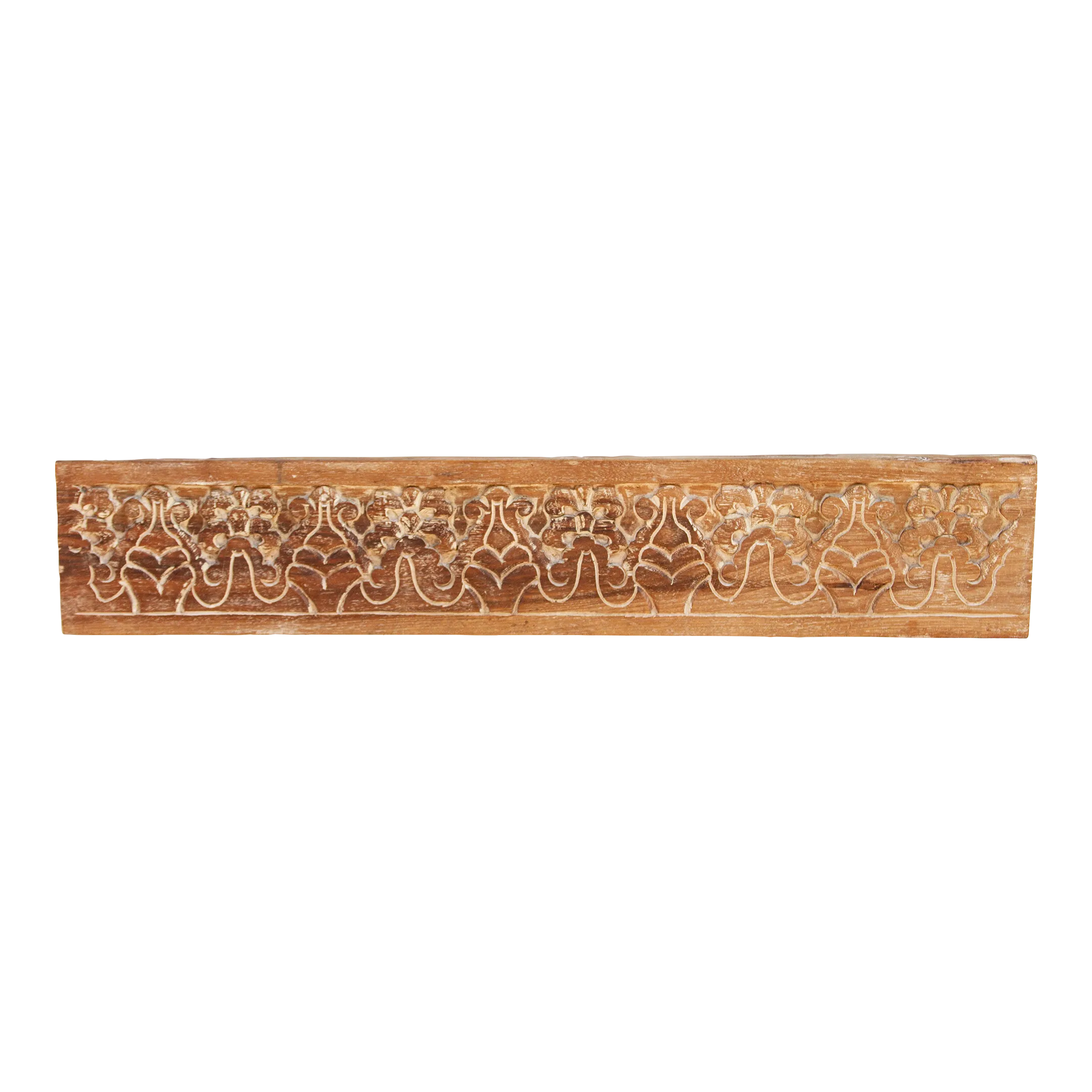 Whitewash Carved Teak Wall Panel | Chairish