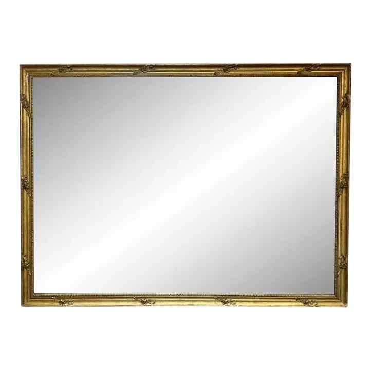French Gilt-Wood Transitional Mirror | Chairish