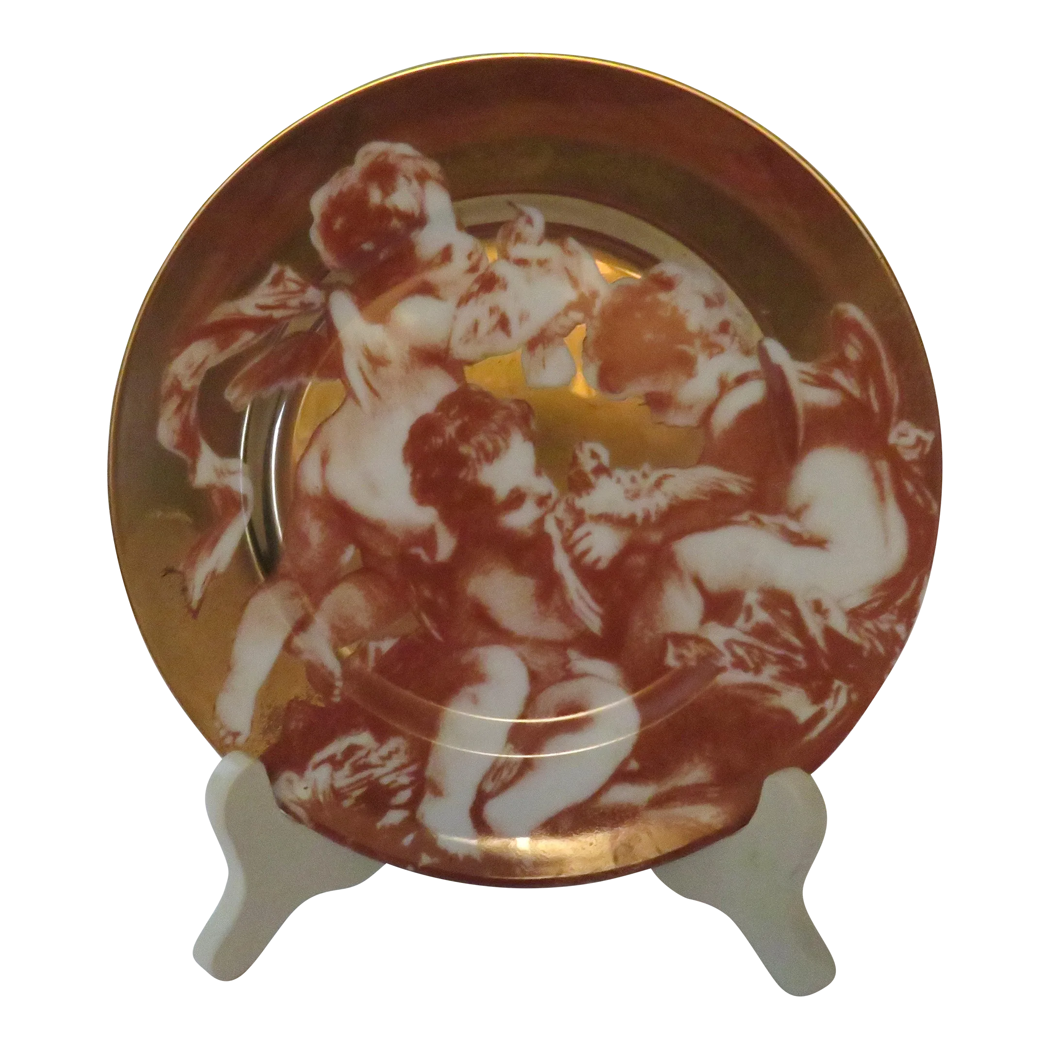 1990s Vintage Fitz and Floyd Cherubini Gilt Salad Plate With Angels ...