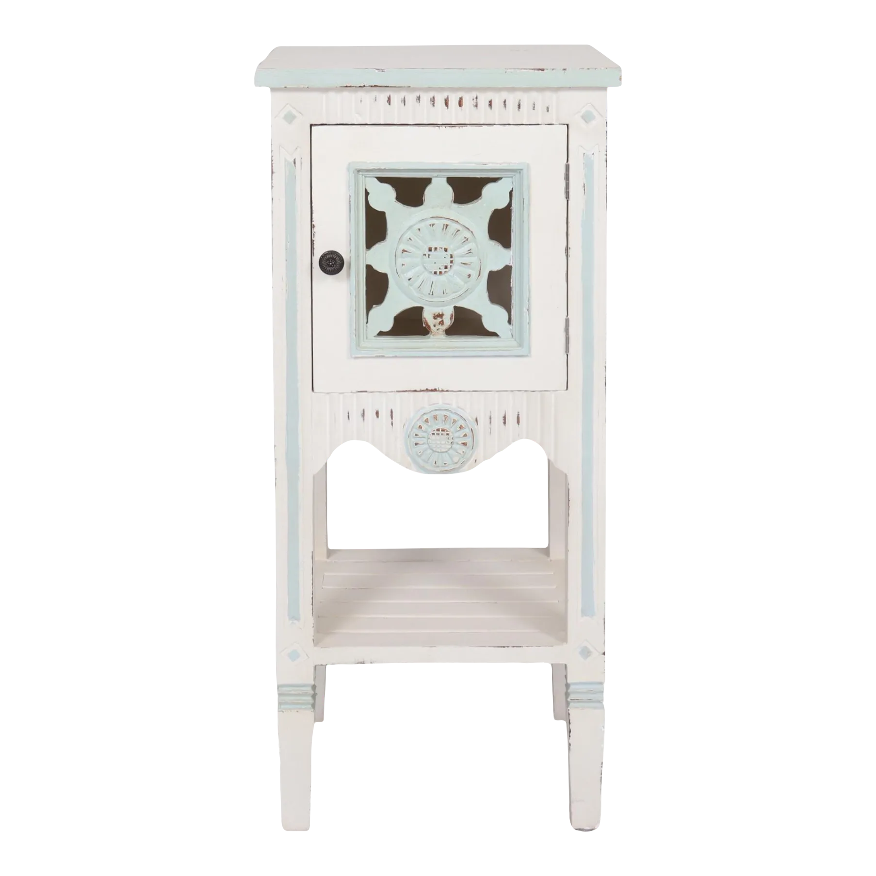 Shabby Chic Painted Side Table | Chairish