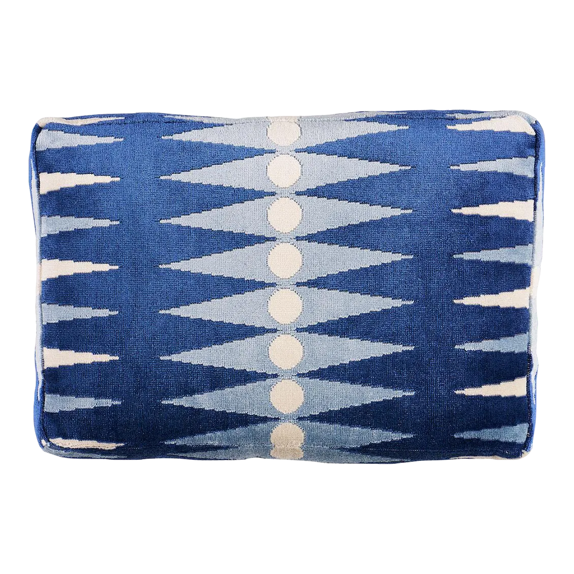 Schumacher x Mary McDonald Backgammon Box Edge Pillow in Blue | Chairish