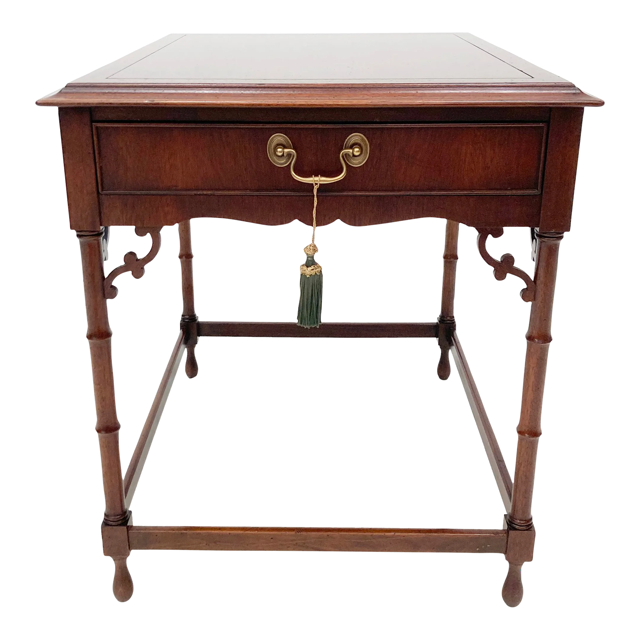 Late 20th Century George III Style Mahogany Single-Drawer Table With ...