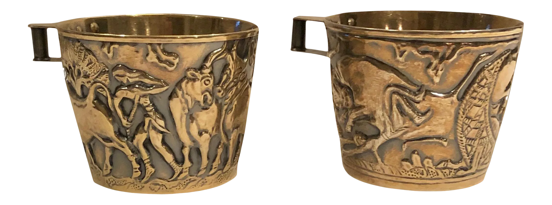 Mid 20th Century Vintage Mycenaean Vaphio Cups - a Pair | Chairish
