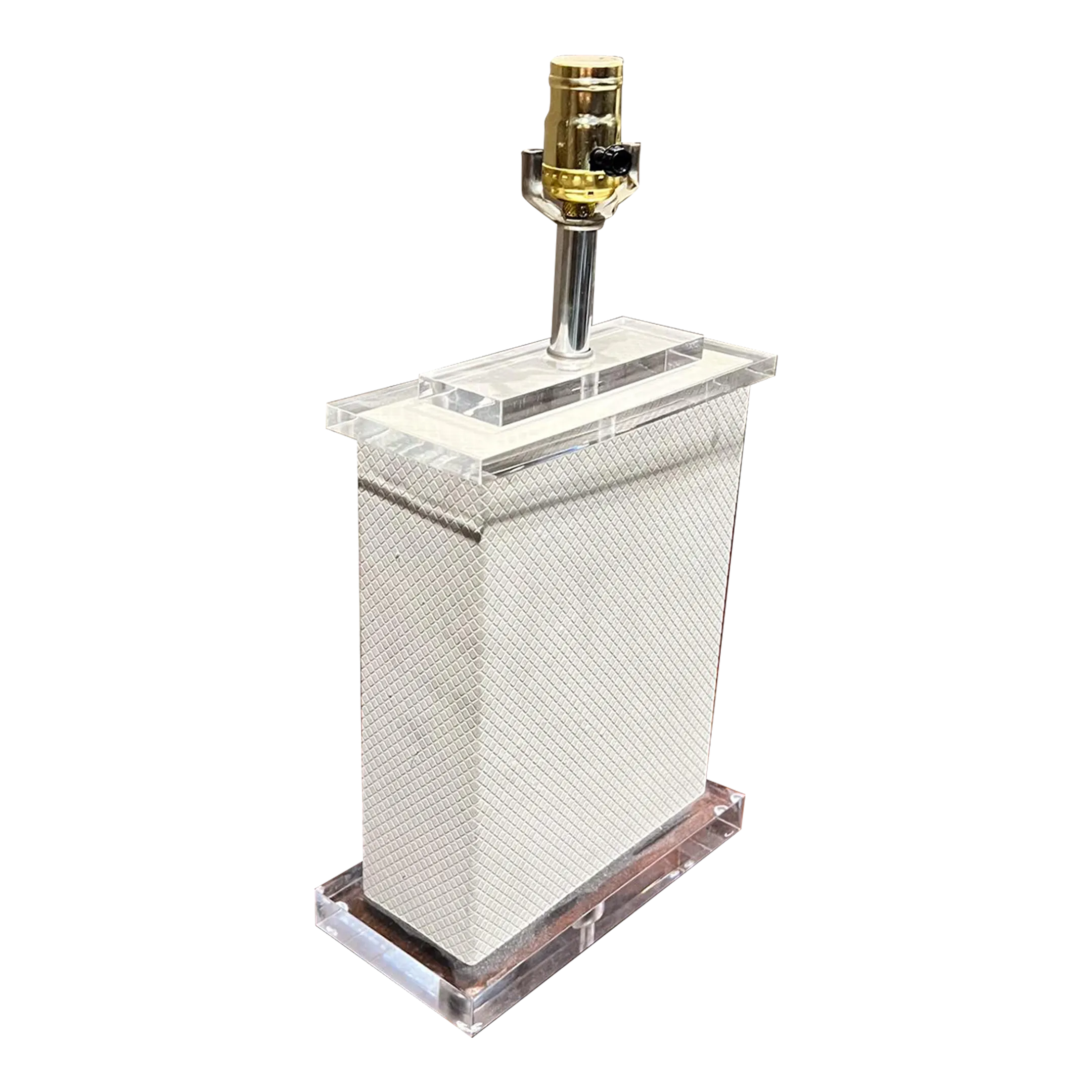 1970s Modern Square Lucite Table Lamp | Chairish