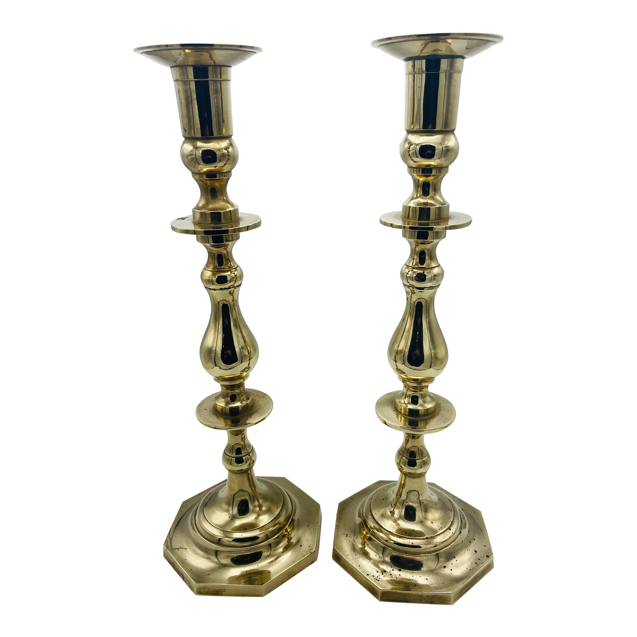 Brass Candlesticks Large 16 Inches High | Chairish