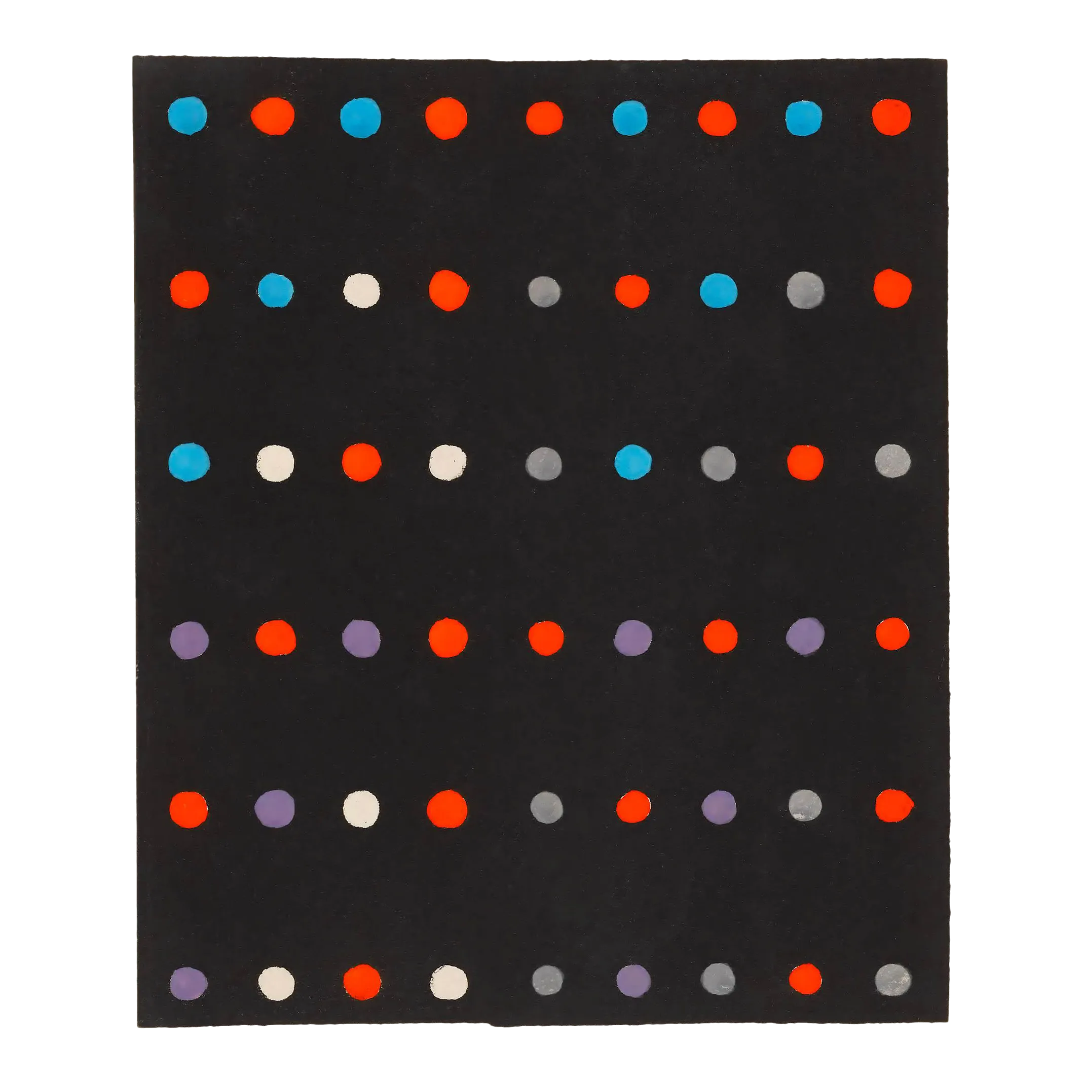 Reproduction Color Dots of Simultaneous Contrast in Red, Blue, & Purple ...
