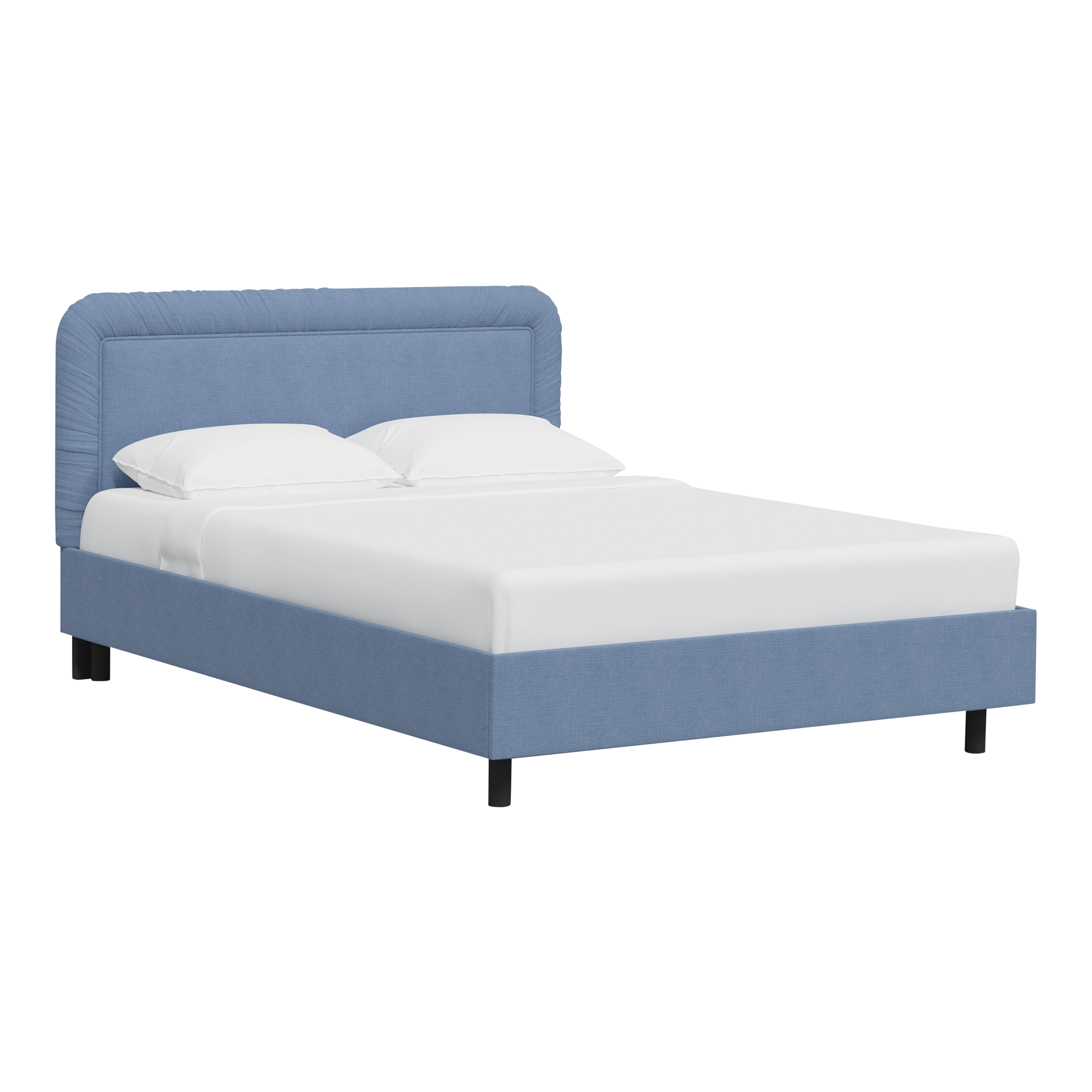 Abigail Full Platform Bed in Linen Denim