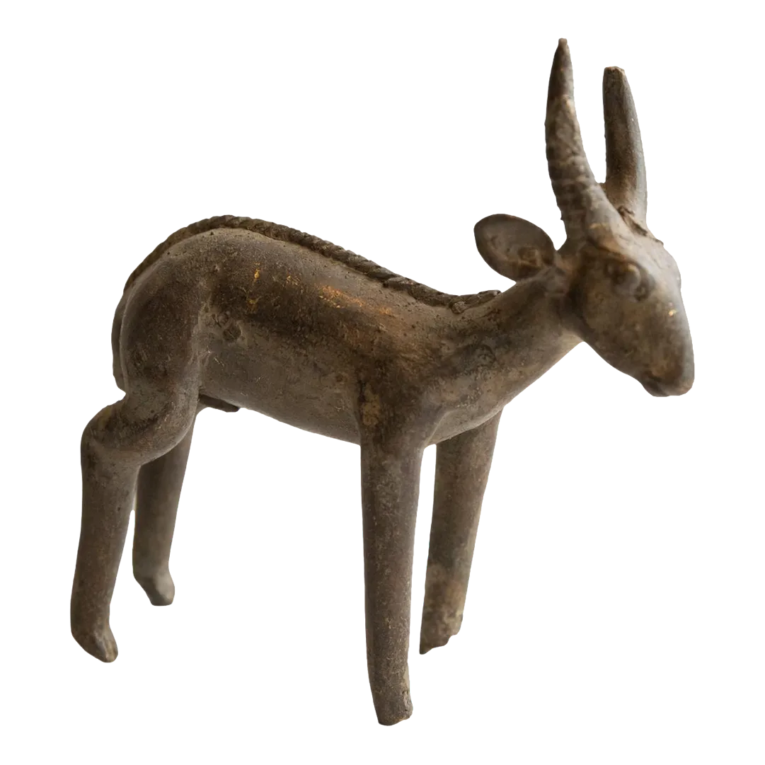 Vintage African Imperfect Antelope Sculpture | Chairish