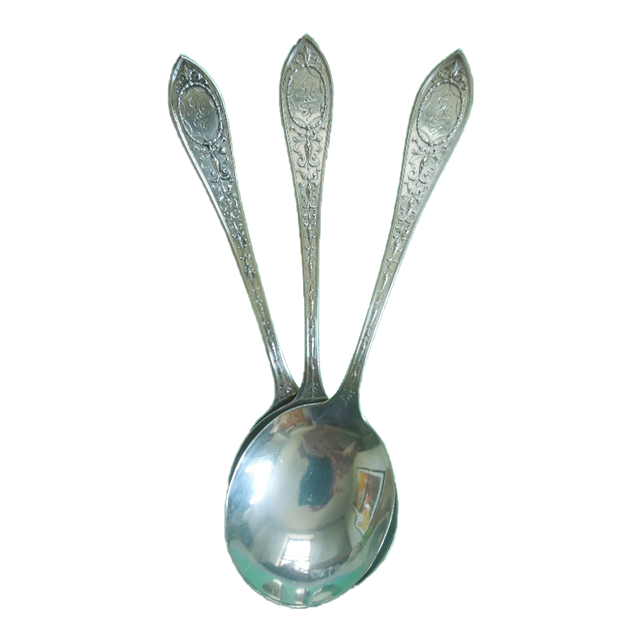 1907 Sterling Silver Large Gumbo Soup Spoons - Monogrammed- Set of 3 ...