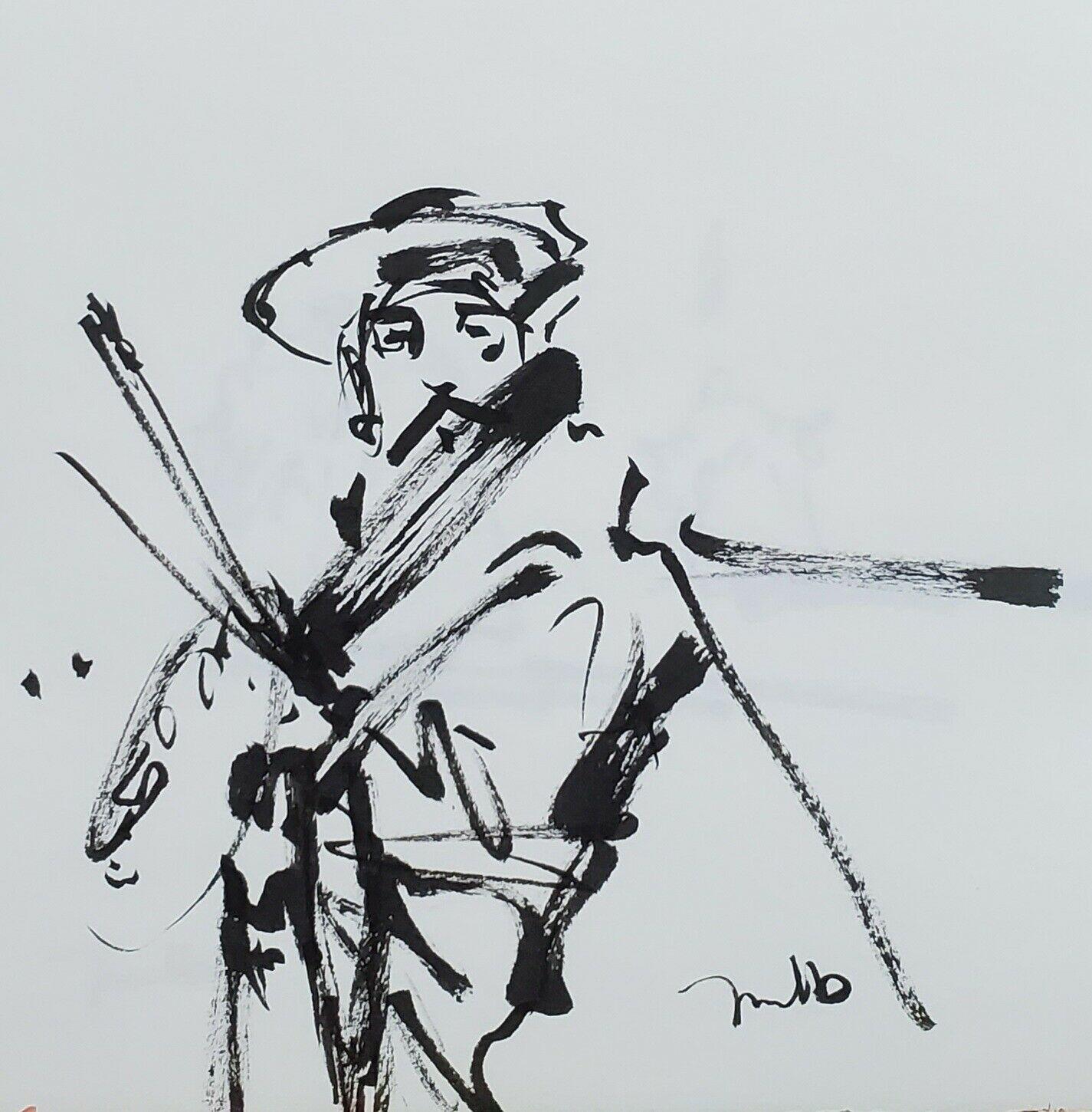 Contemporary Expressionist Style Figurative Ink Drawing by Jose ...