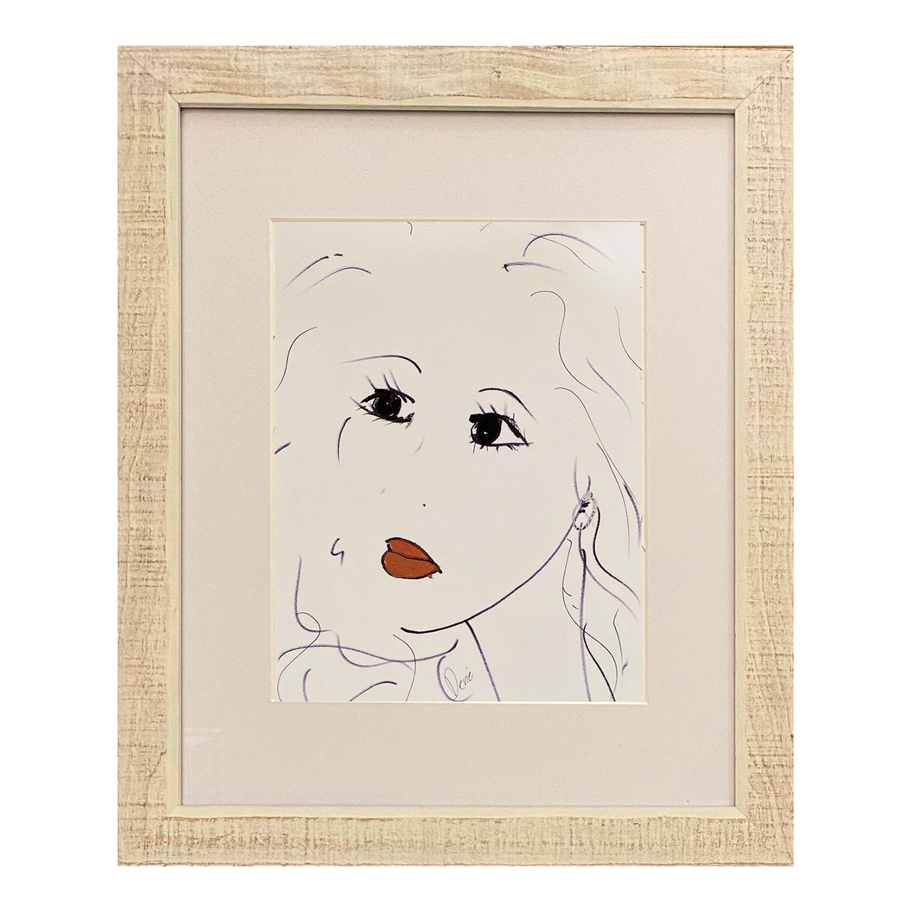 'Looks Away' Drawing by Devie | Chairish