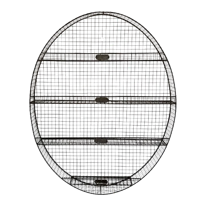 Vintage Large Oval Wall-Mounted Wire Shelf | Chairish