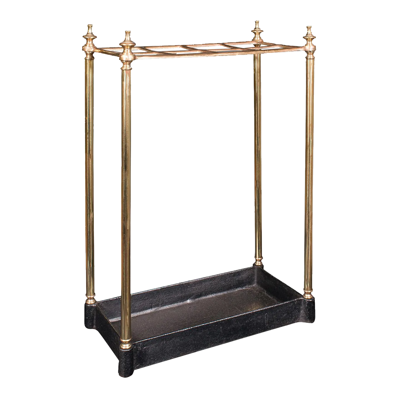 1900s Victorian Antique Segmented Stick Stand, English, Brass, Hallway ...