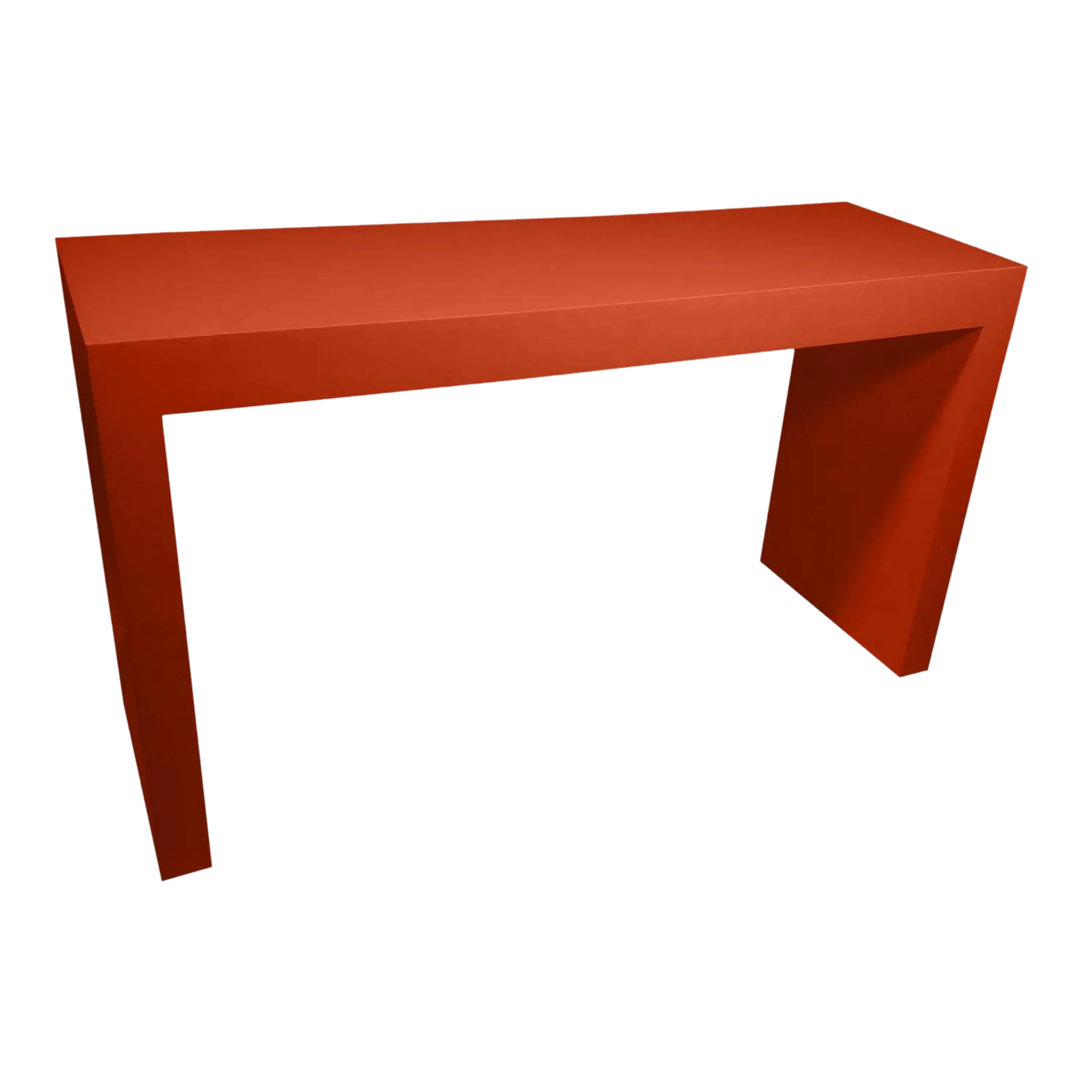 Late 20th Century Parsons Style Ruby Red Console Table | Chairish