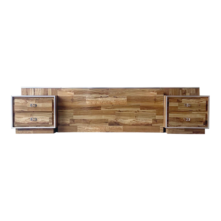 Postmodern Wood Grain Laminate Queen Headboard and Nightstands - 3 ...