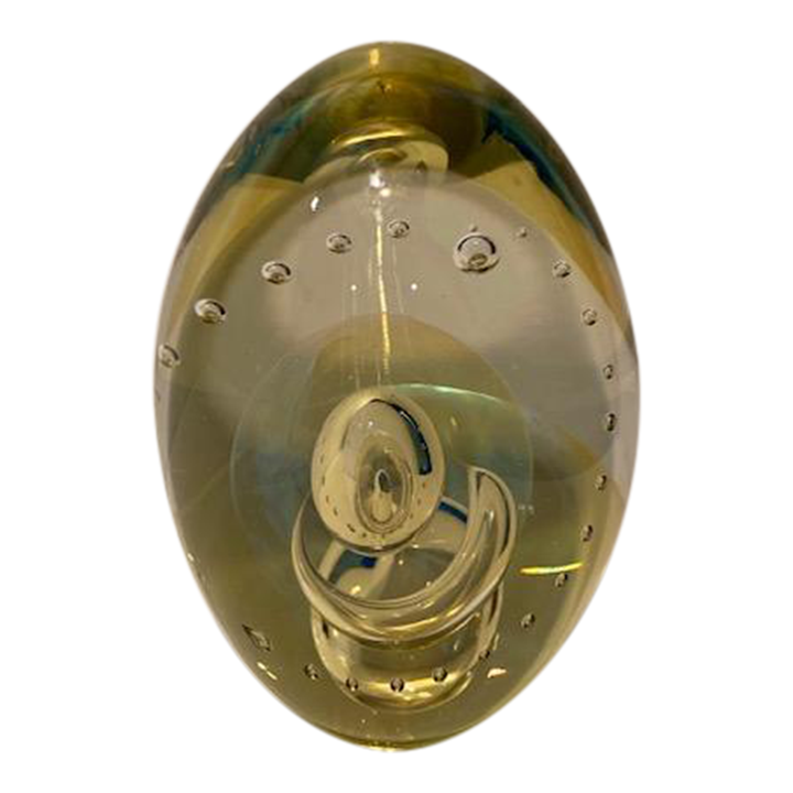 Robert Eickholt Art Glass Paperweight Signed and Dated 1984 | Chairish