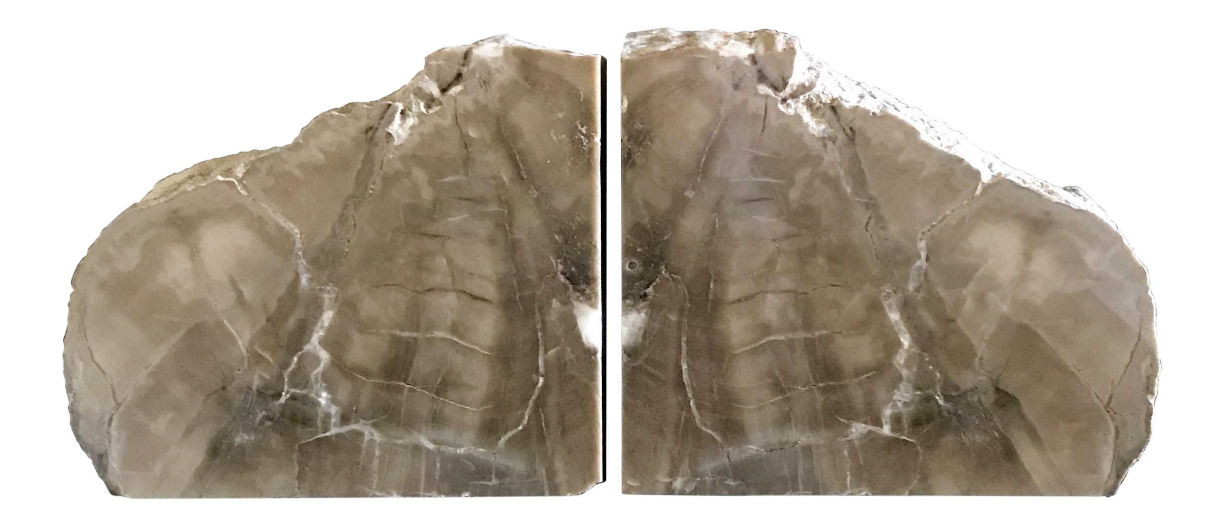 Natural Cut Polished Stone Bookends - a Pair | Chairish