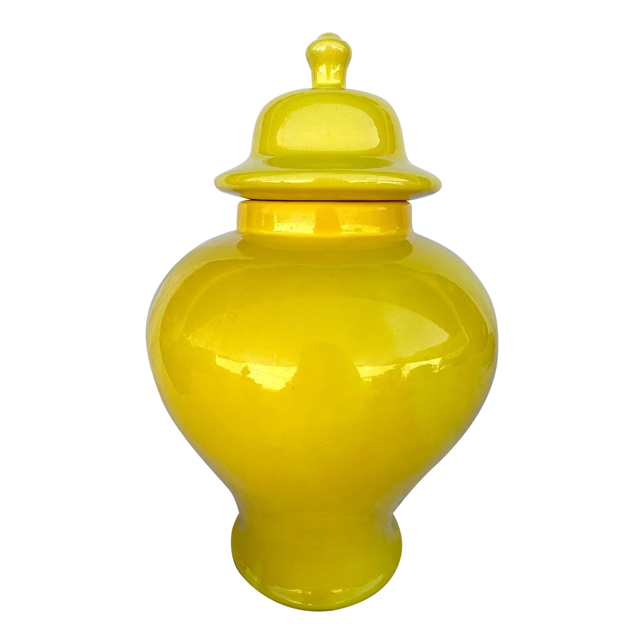 W & J Sloan Bright Yellow Ginger Jar | Chairish