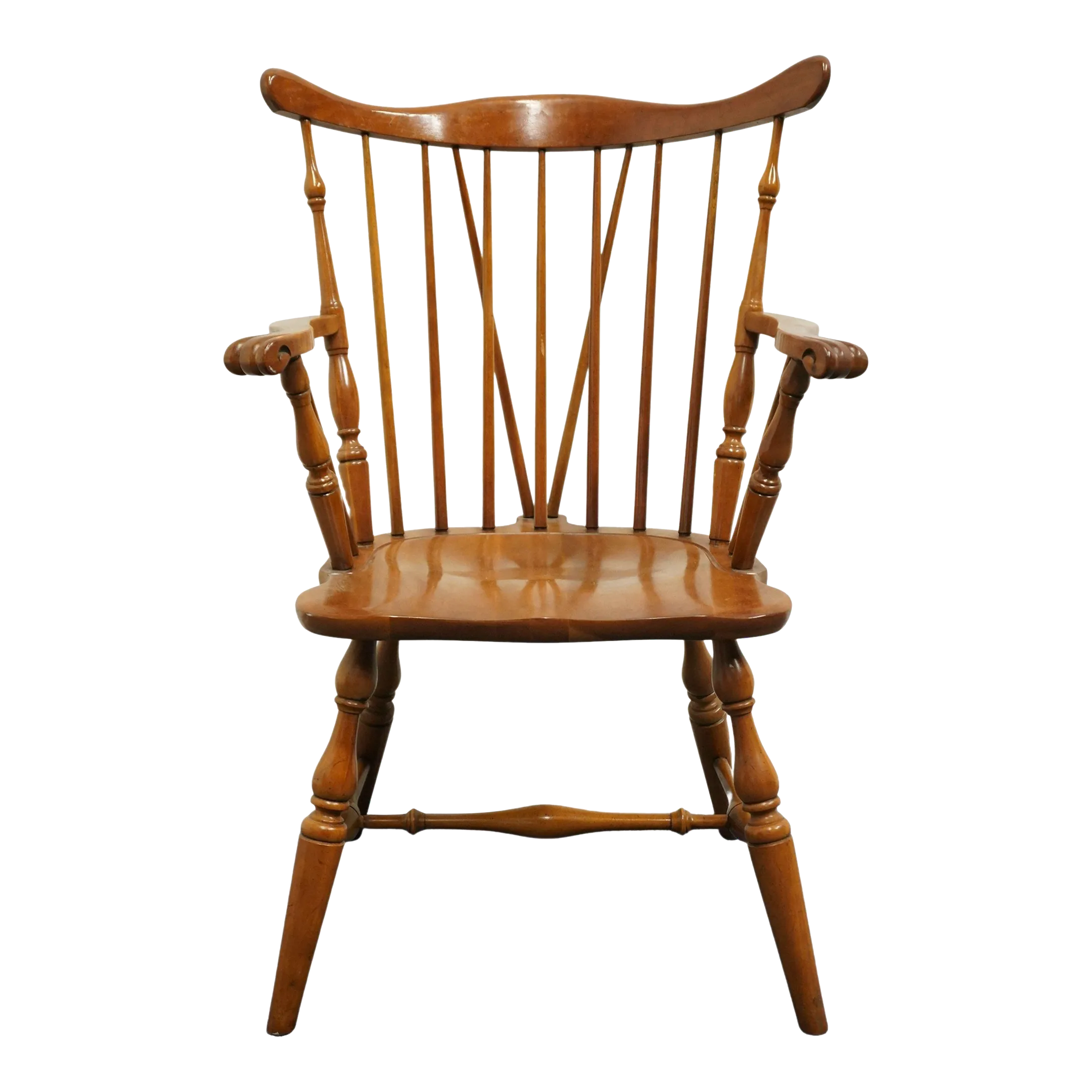 Davis Cabinet Burnished Cherry Duxbury Fiddleback Dining Arm Chair 0567 ...