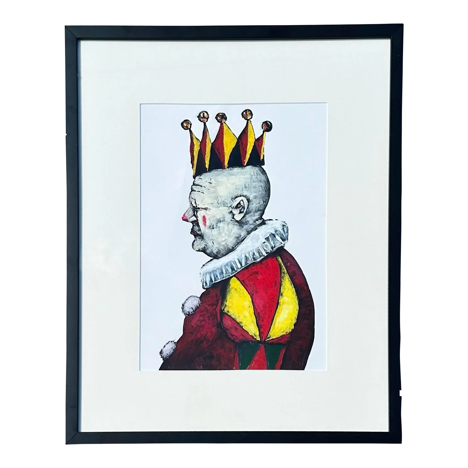 Vintage Original Oil Portrait of Jester | Chairish