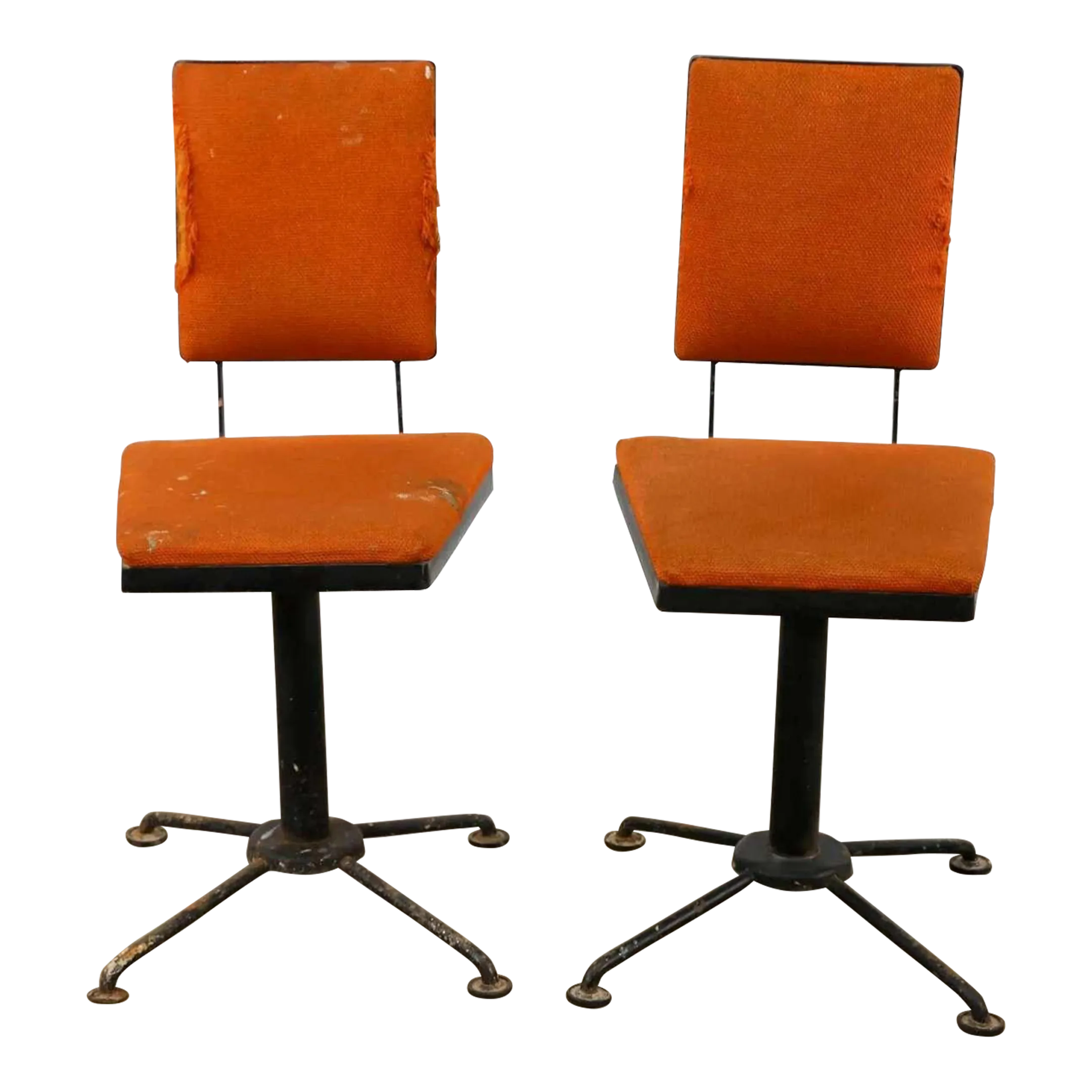 1950s Pair Mid Century Modern Swiveling Atomic Space Age Chairs | Chairish