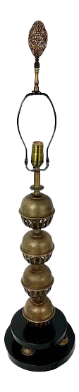 India Brass Bell Lamp With Double Bell Base | Chairish
