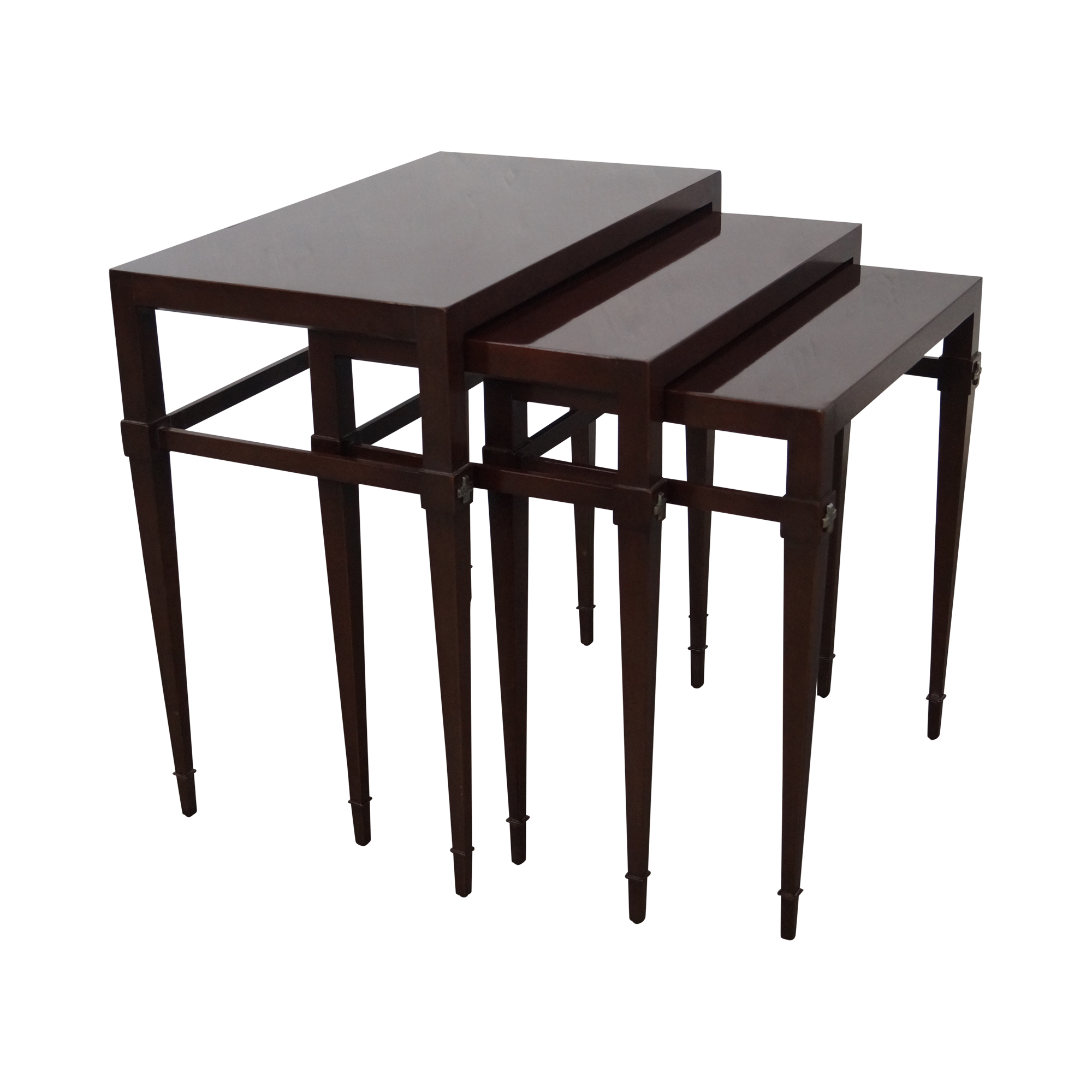 Tommi Parzinger Mahogany Nesting Tables - Set of 3 | Chairish