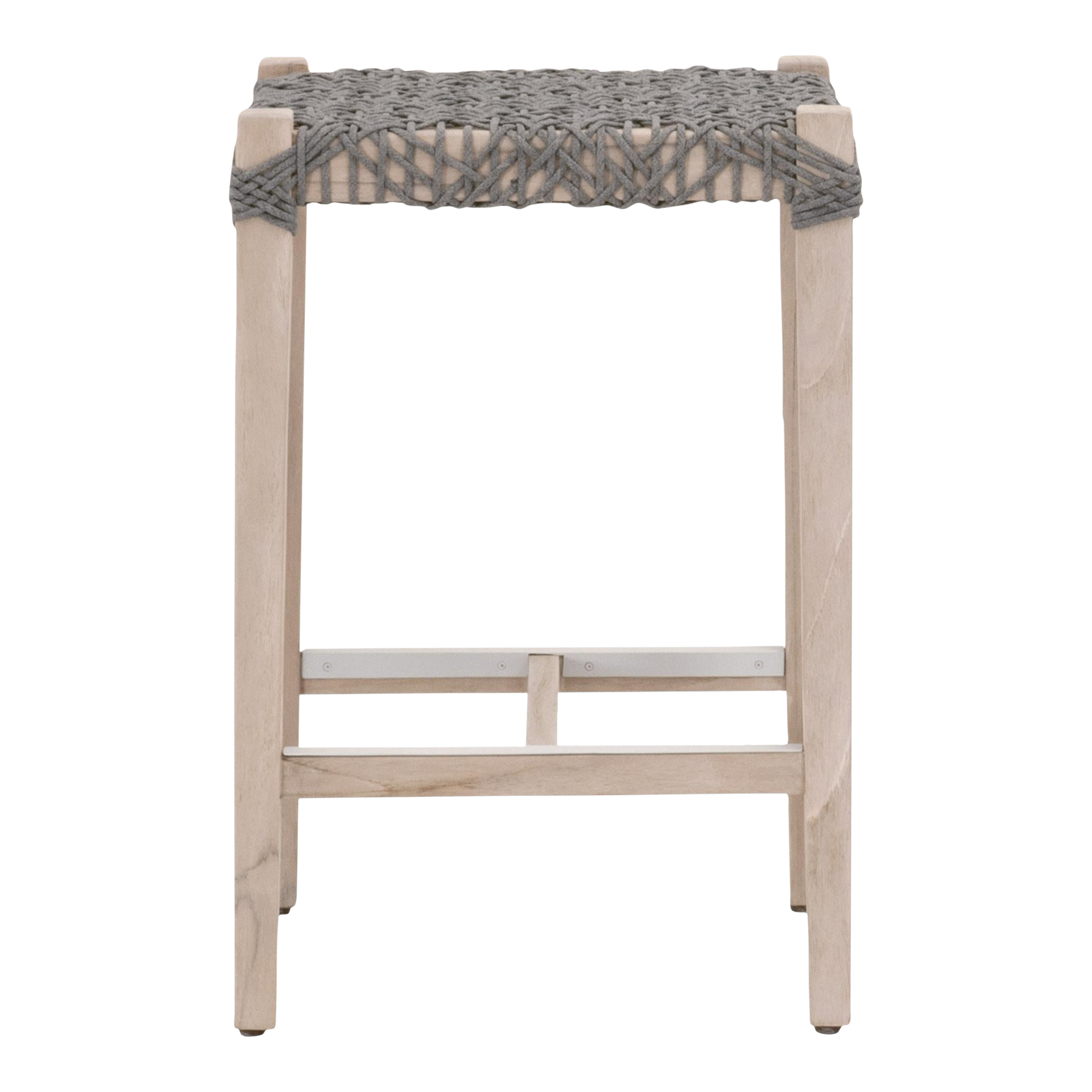 Costa Outdoor Counter Stool, Dove Flat Rope | Chairish