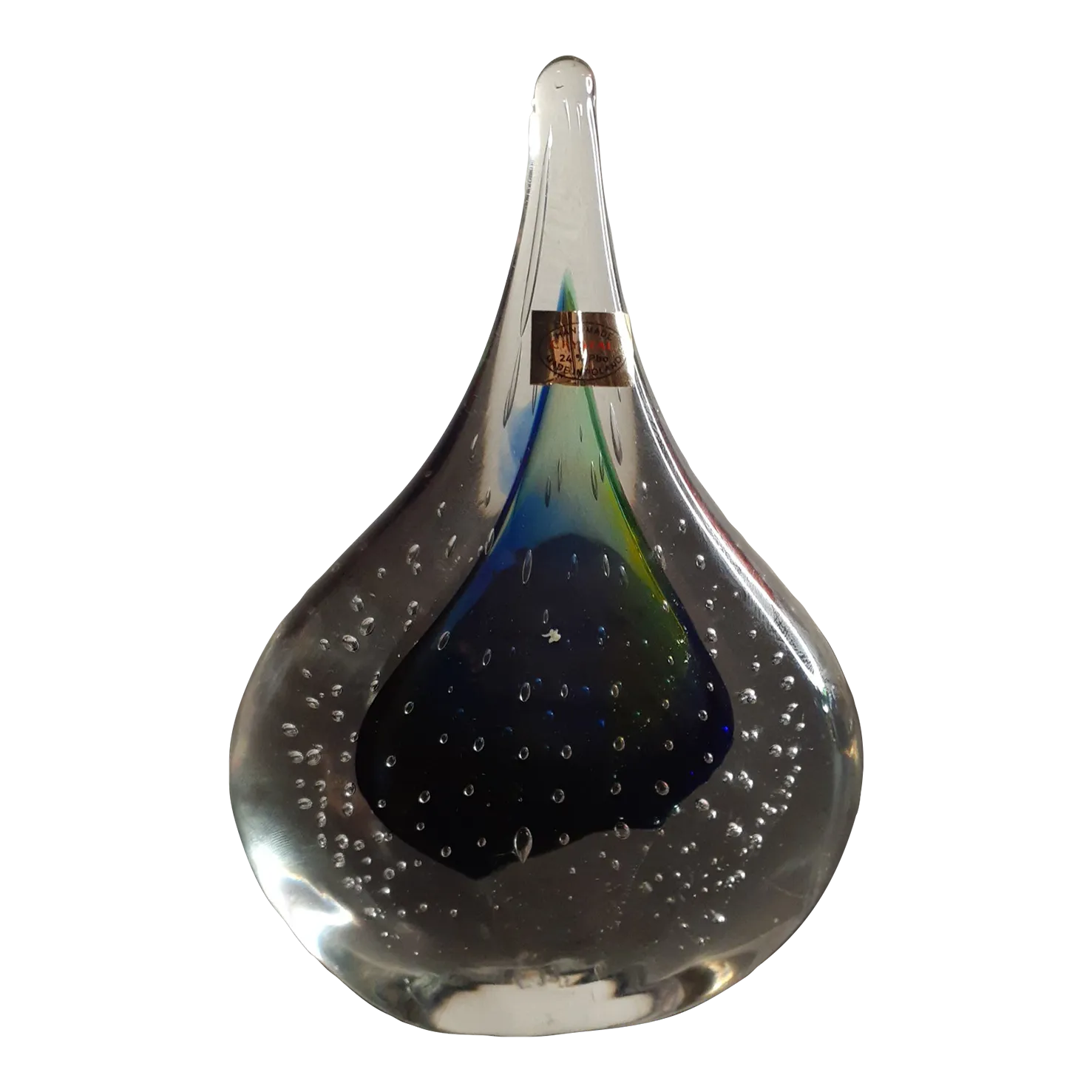 Vintage Signed Marian Pyrcak Mp Poland Bullicante Teardrop Paperweight ...