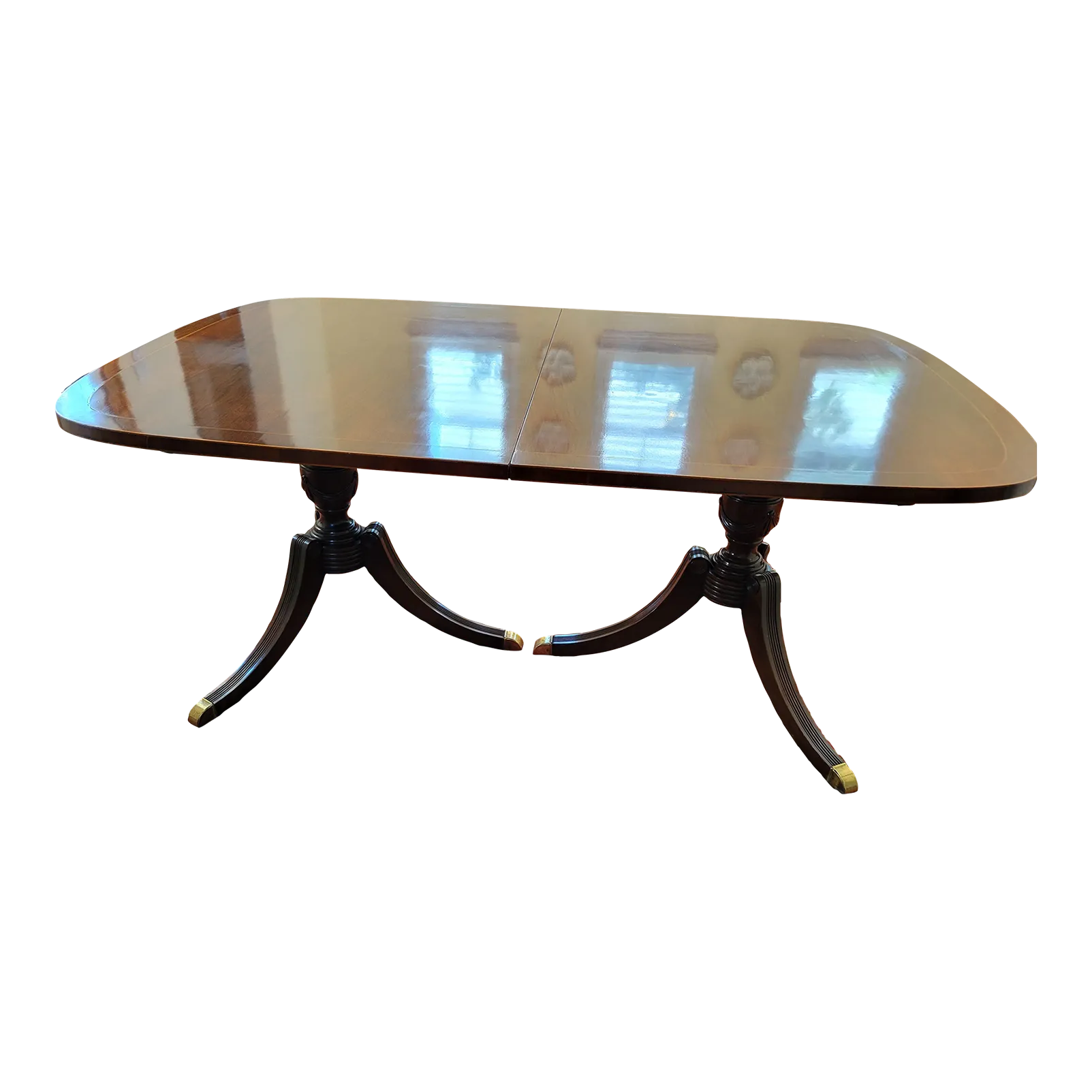 1930s Drexel Dining Table With 3 Leaves, Table Pads | Chairish