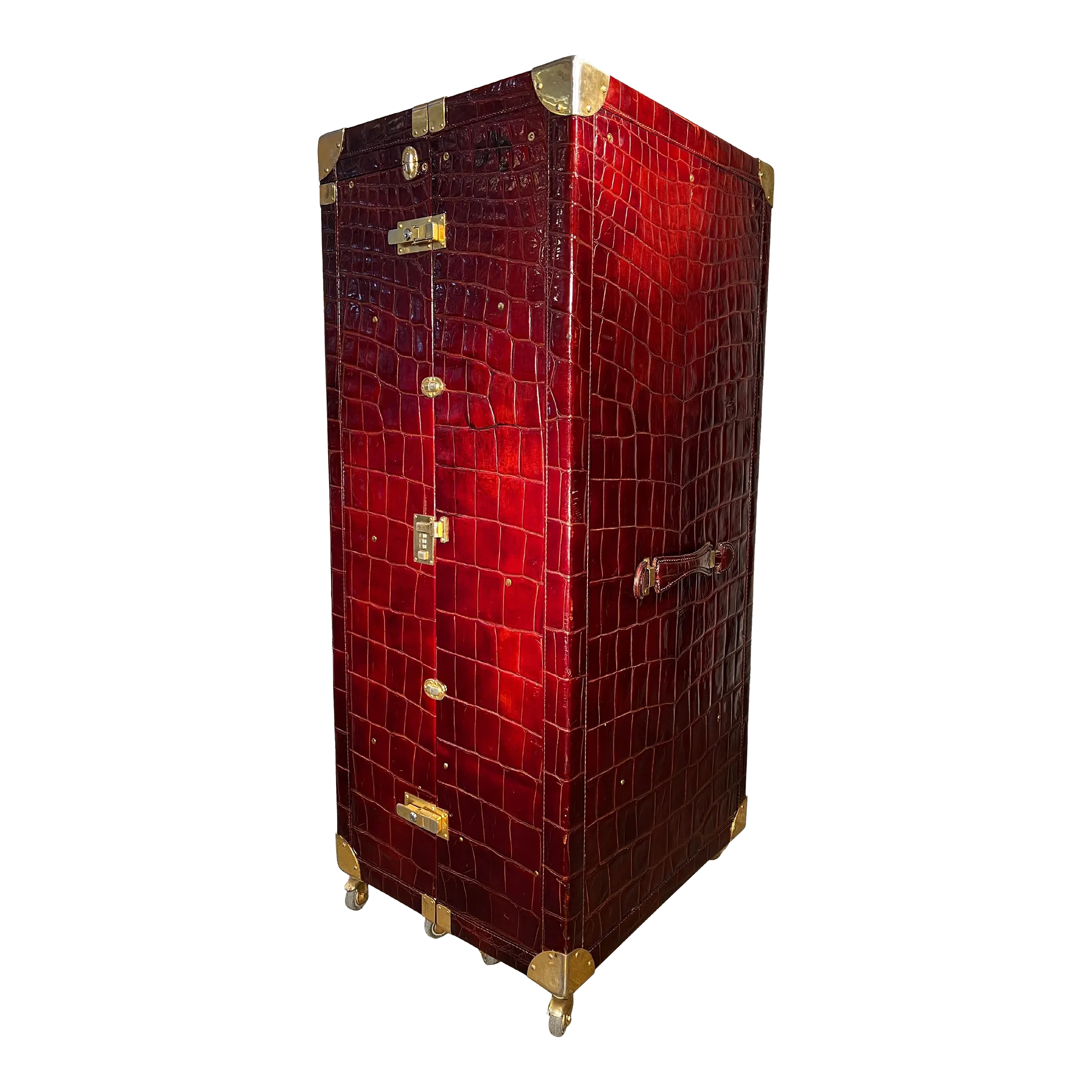 20th Century Large Exotic Embossed Leather Vertical Valet Wardrobe ...