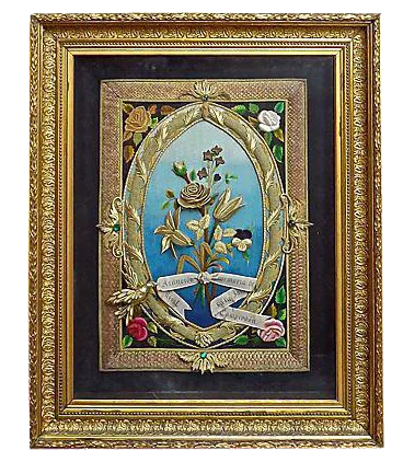 Vintage Spanish Commemorative Embroidered Plaque | Chairish