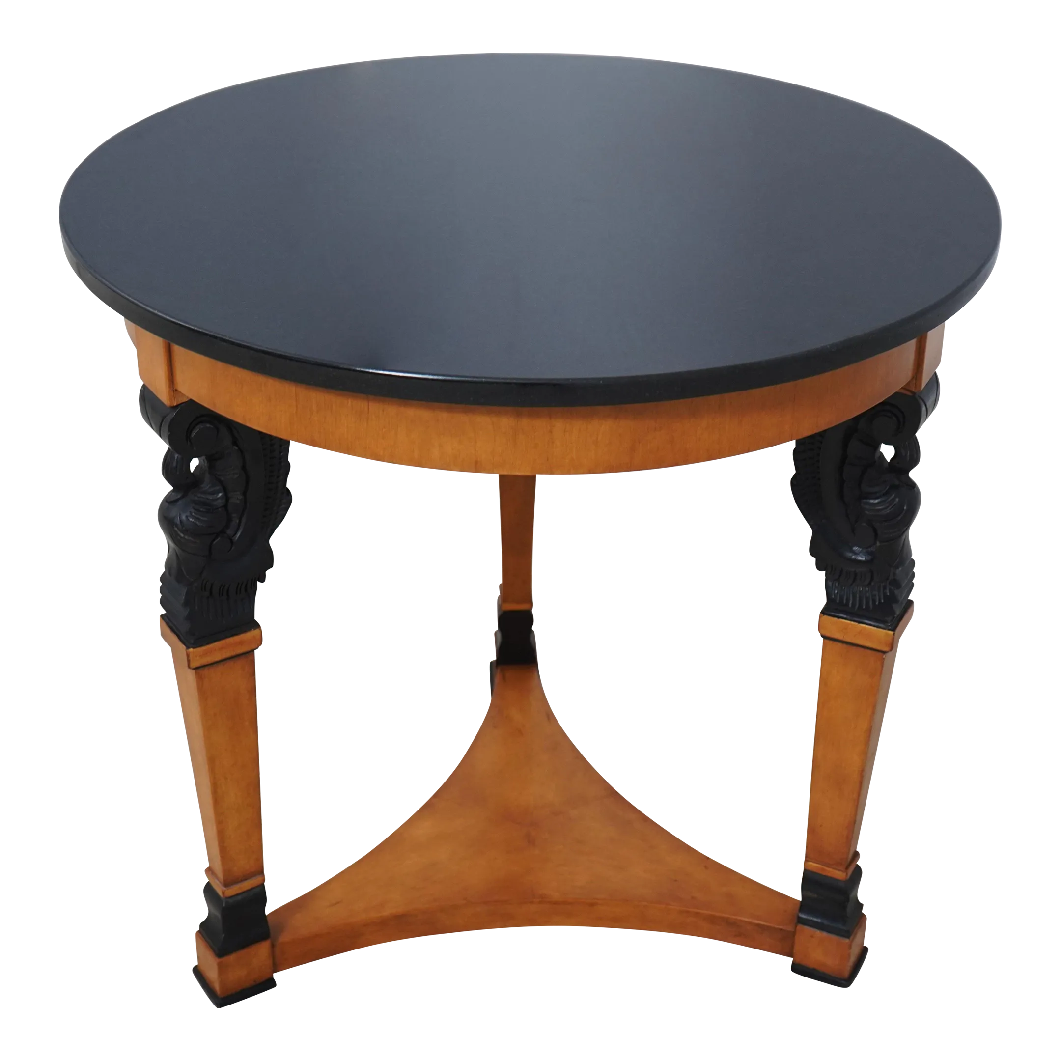 Regency Style Round Granite Top Center Lamp Table | Chairish