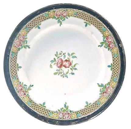 Antique Royal Worcester Sterling Rimmed Plate | Chairish