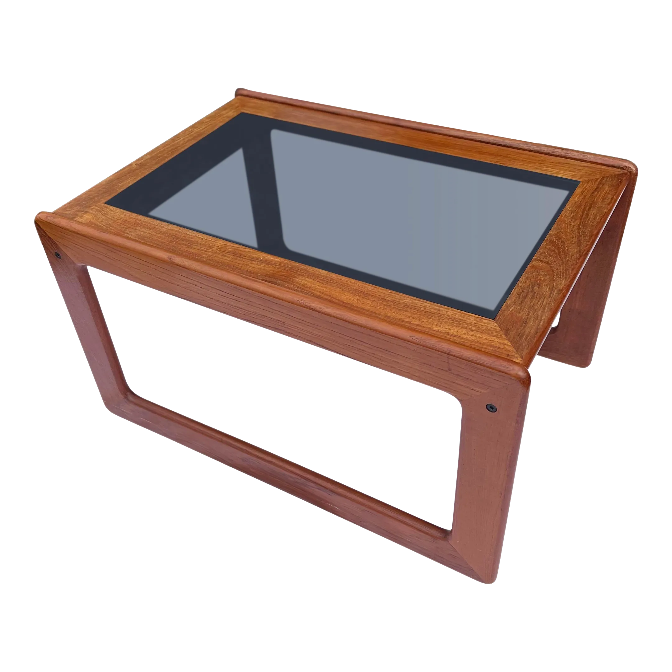 1960s Mid Century Danish Teak and Smoked Glass Cocktail Table by ...