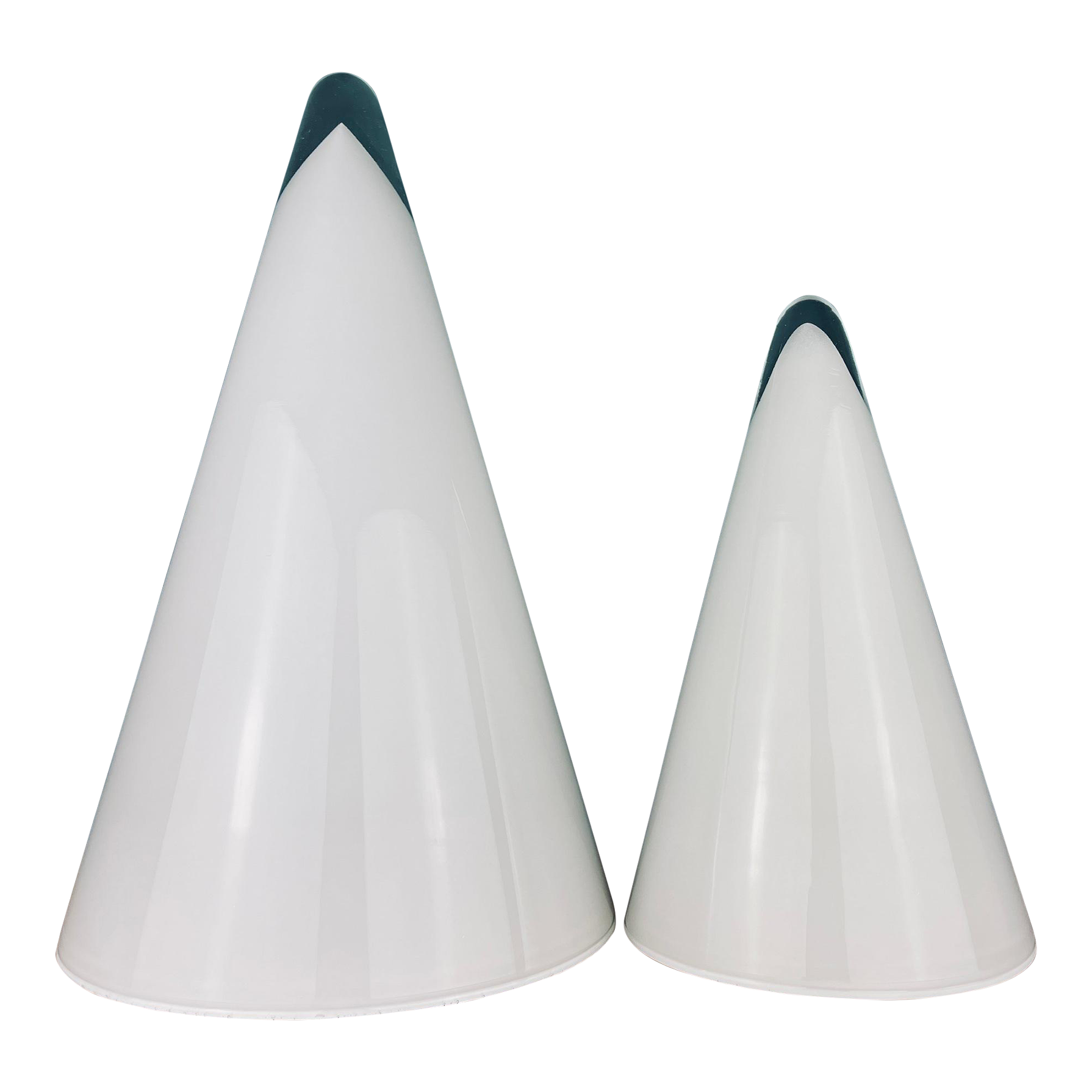 1970s Pair of Murano Table Lamps Cone Italy | Chairish