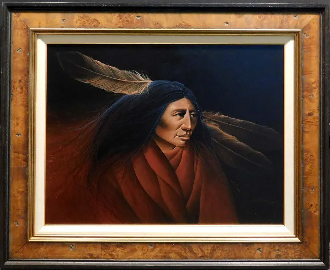 1990s Frank Howell Original Portrait Oil Painting on Canvas, Framed ...