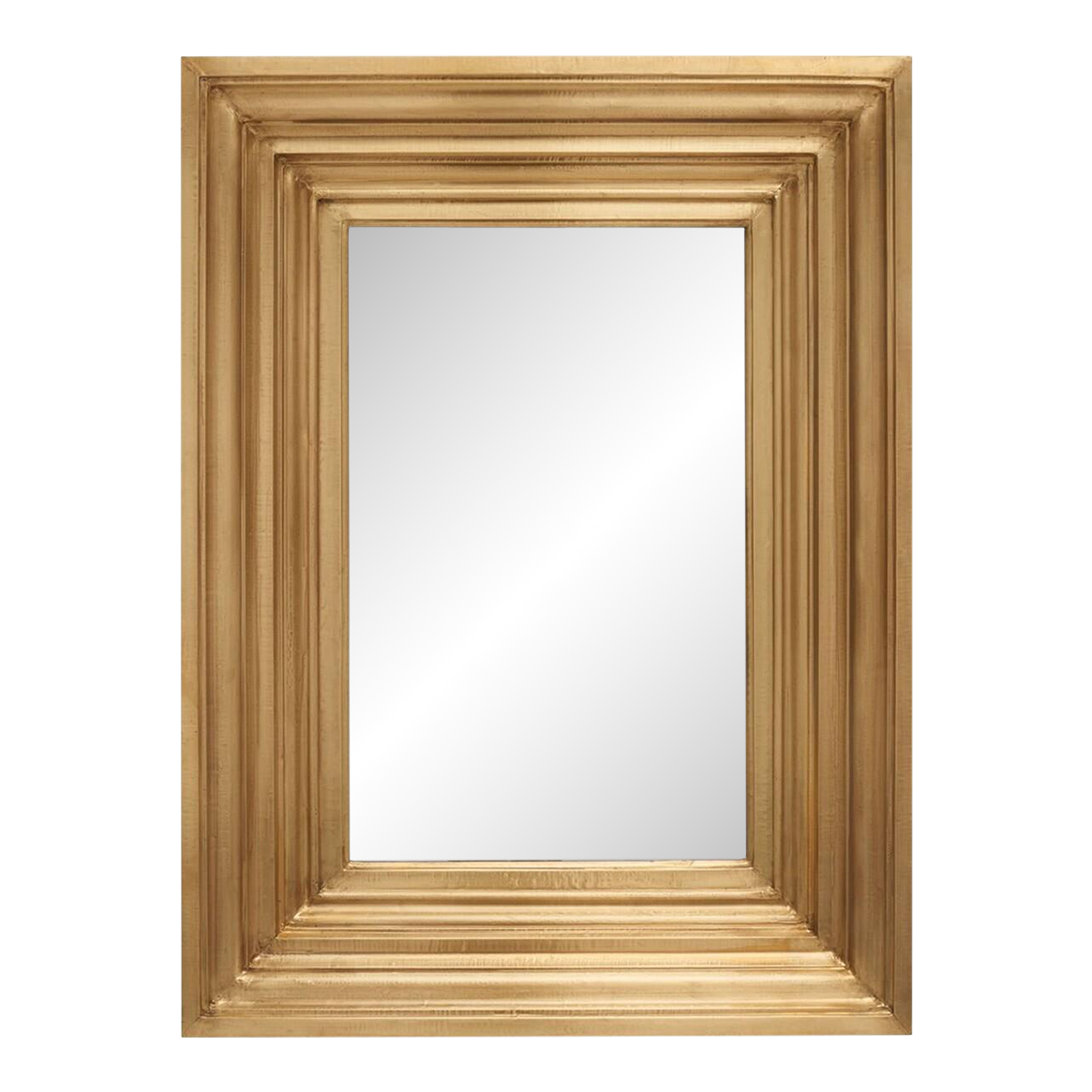 Kerry Small Rectangle Wall Mirror - Brass | Chairish