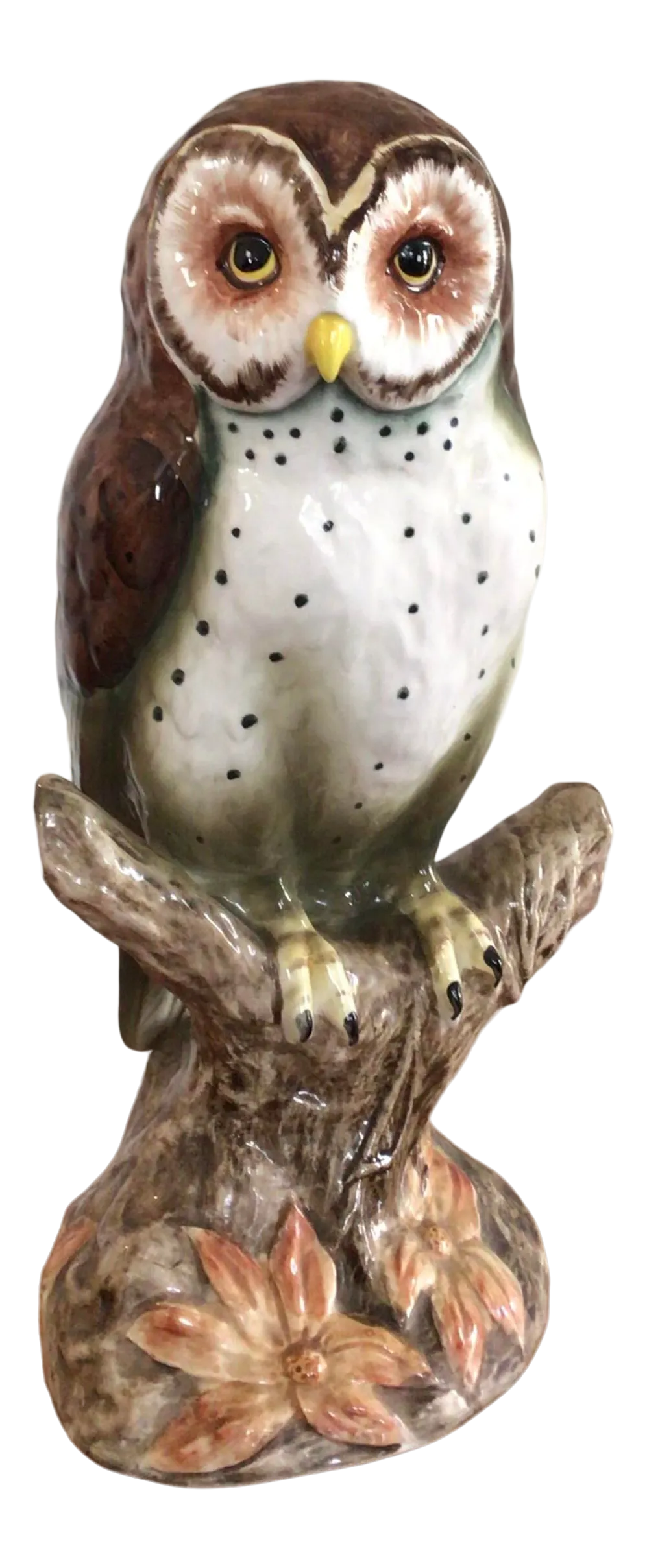 Vintage Hand-Painted Ceramic Owl Figurine | Chairish