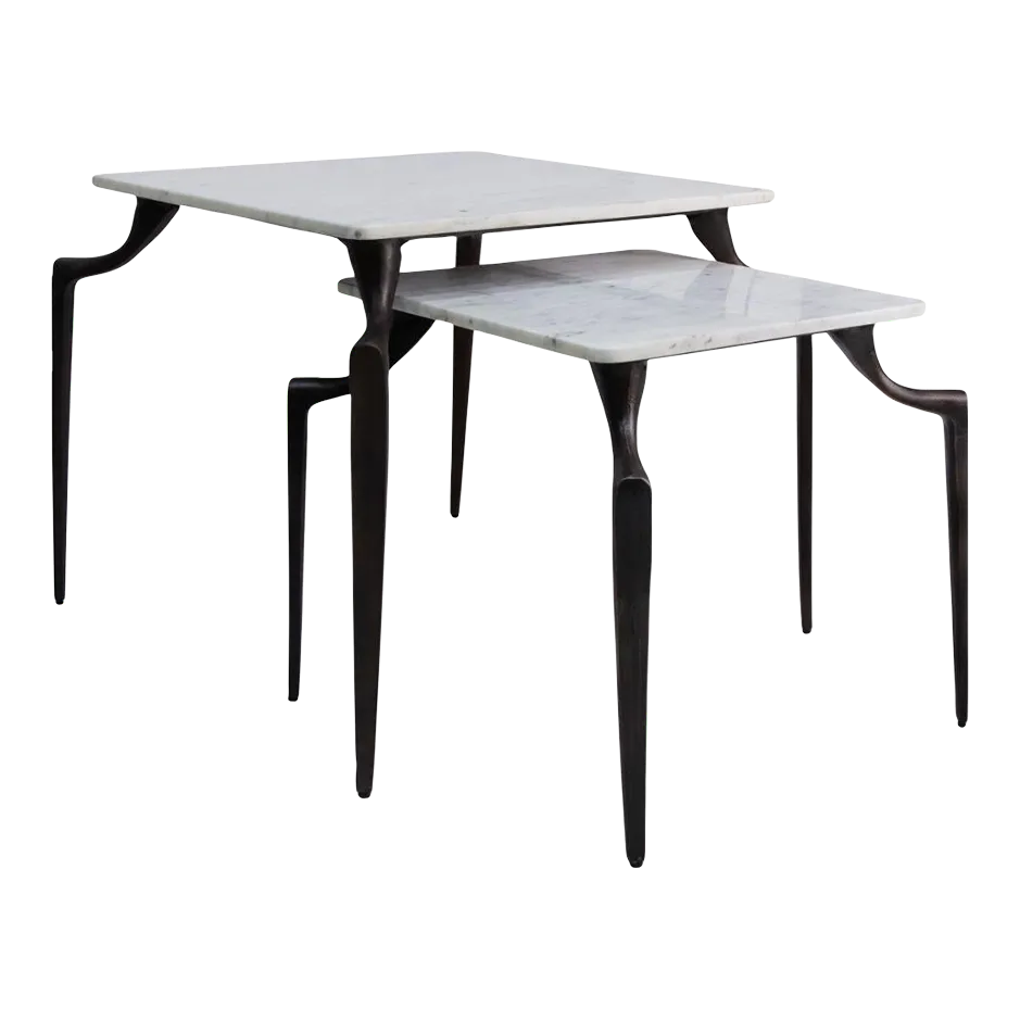 Contemporary Adam Occasional Nesting Tables - Set of 2 | Chairish