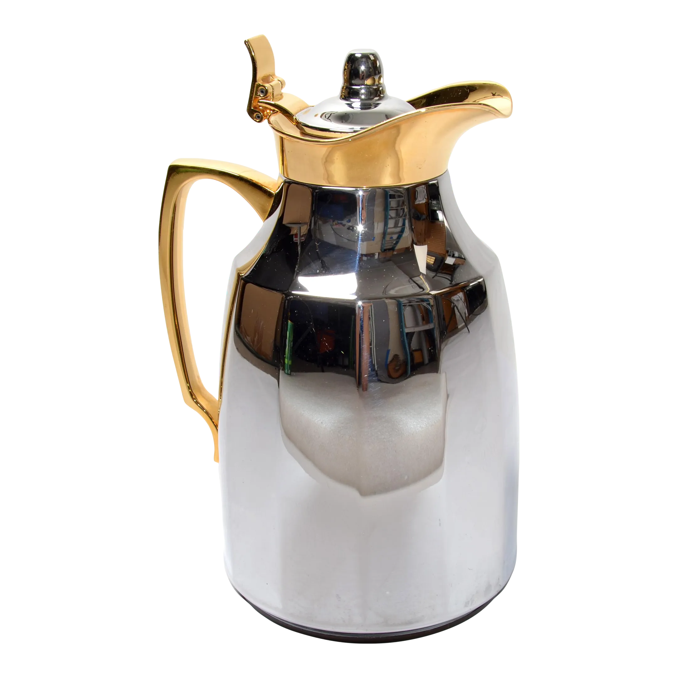 1950s Vintage Alfi Gold Plated Stainless Steel Thermos 1 Liter Carafe ...