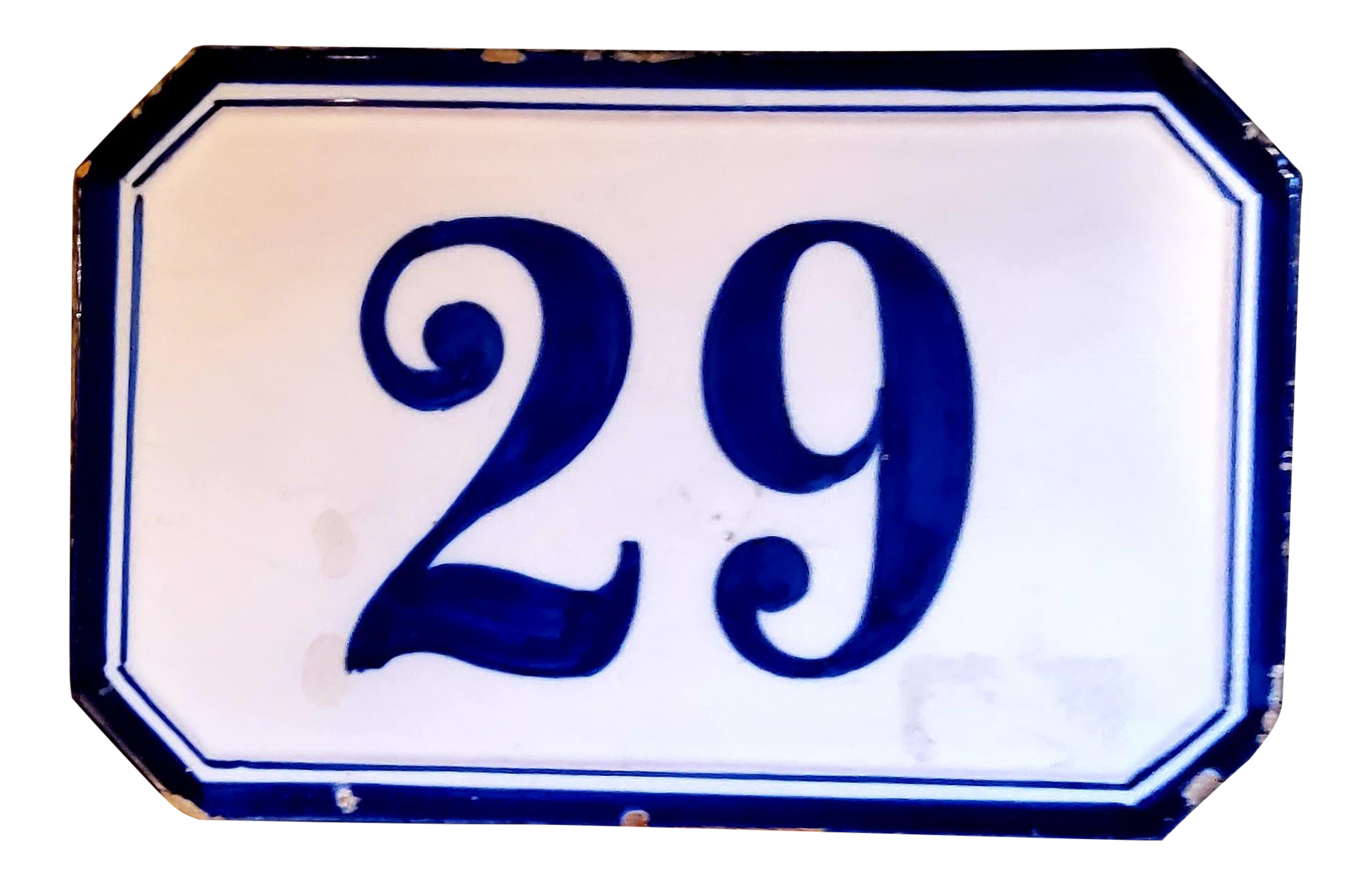 Vintage 1940s French Ceramic Tile House Number 29 | Chairish