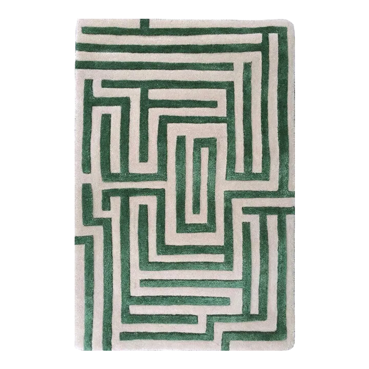 Anatolia Hand-Tufted Maze Rug, Boxwood Green, 2x3 | Chairish