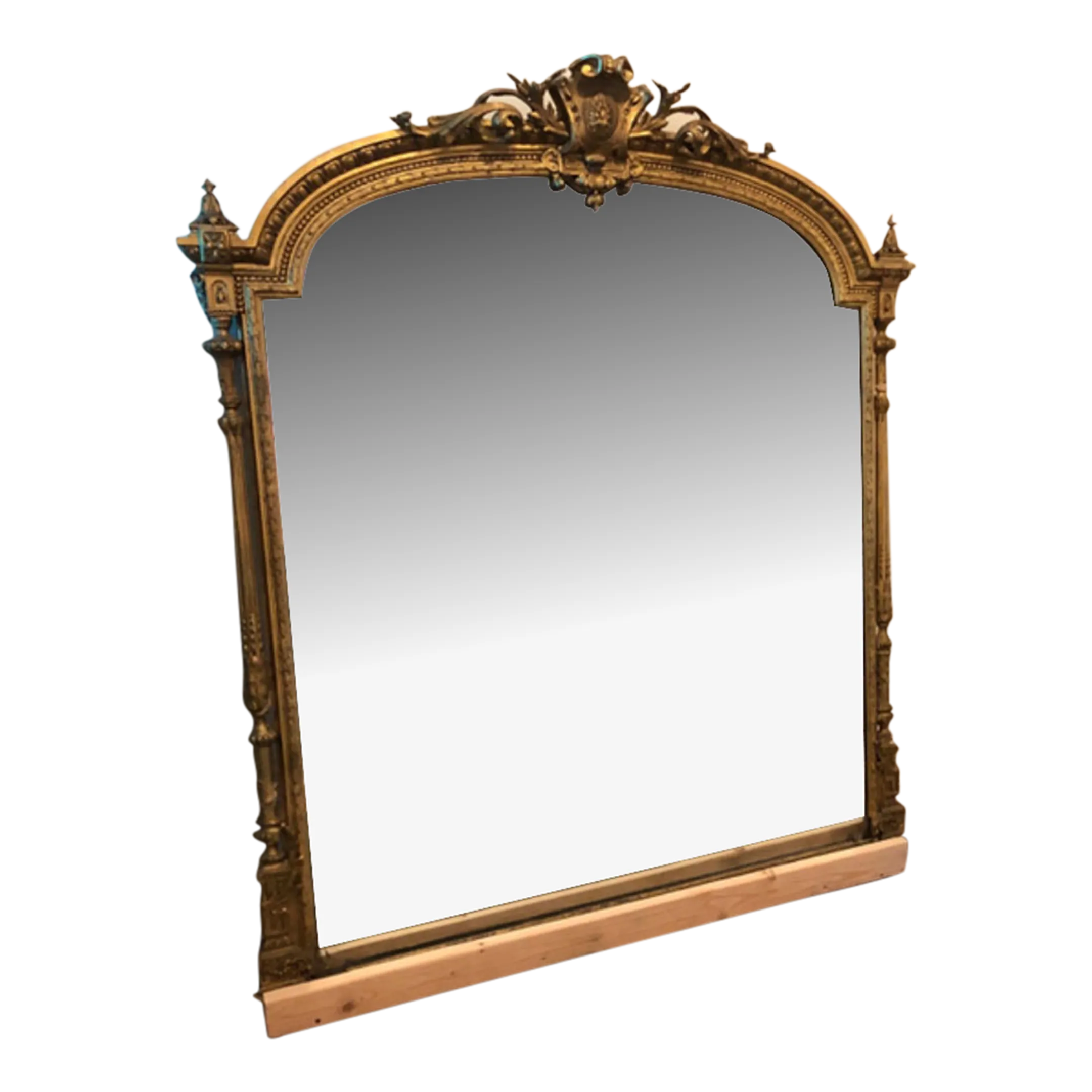 Pre-1800 Extra Large Hollywood Regency Neoclassical Pier Gilded Mercury ...