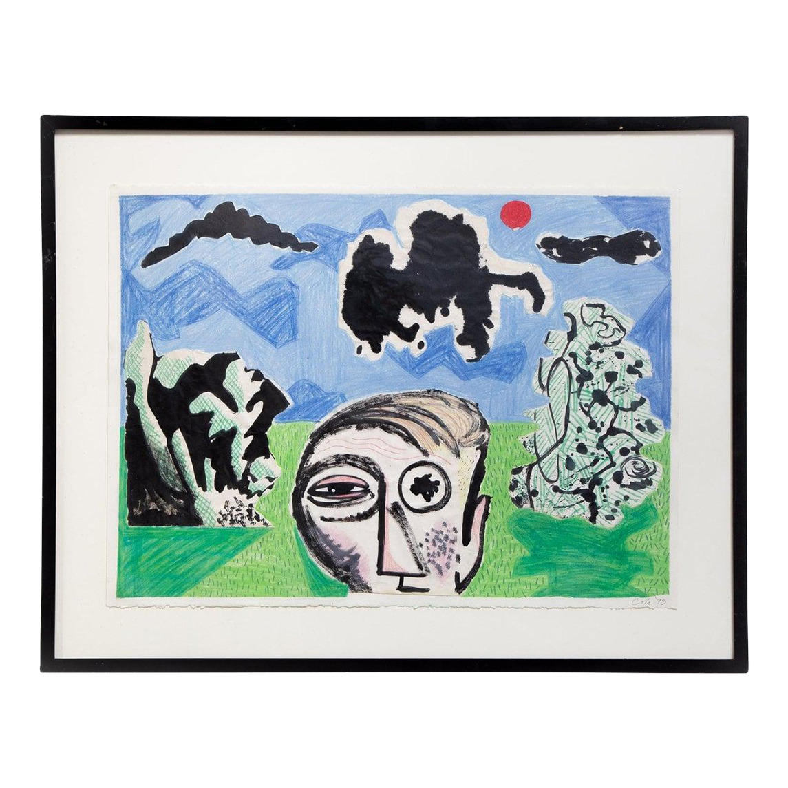 1990s Untitled Abstract Painting by Cole | Chairish